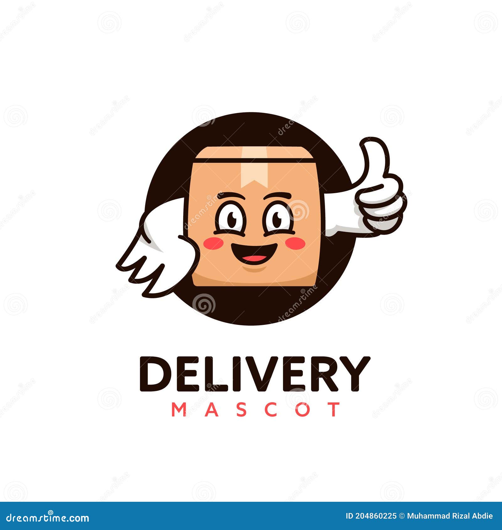 Delivery Courier Service Package Parcel Box Mascot Logo Icon ...