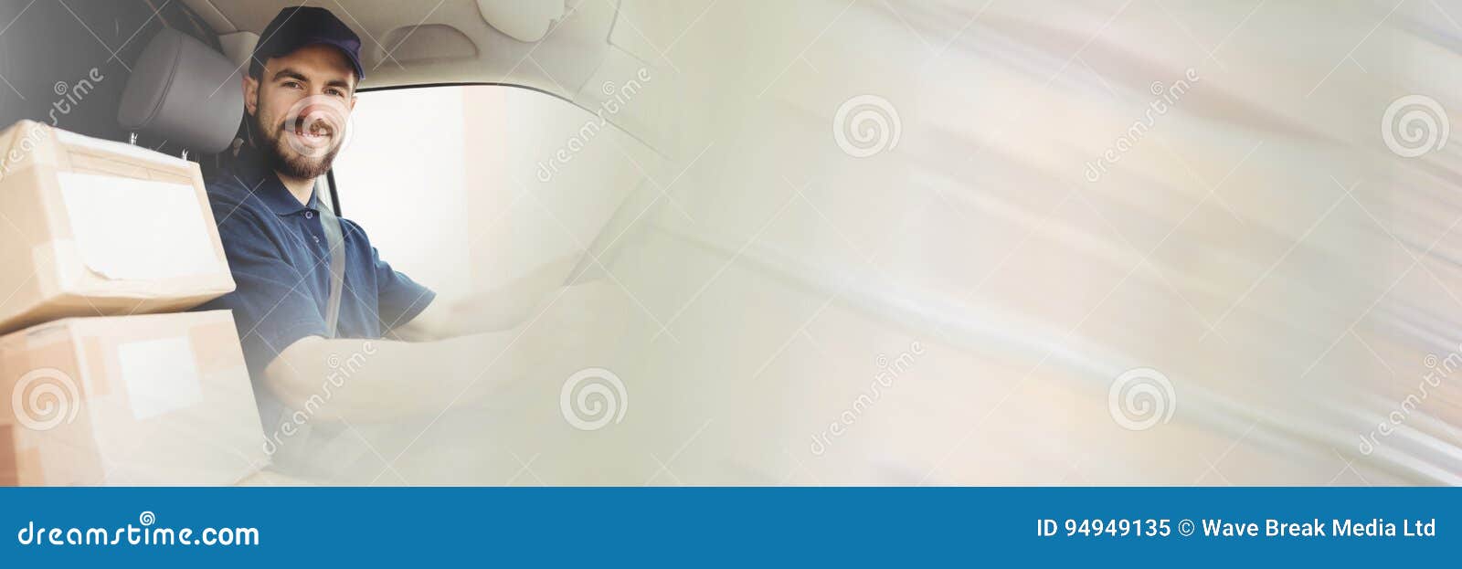 Delivery Courier in Van with Transition_Delivery_0007 Stock Image ...