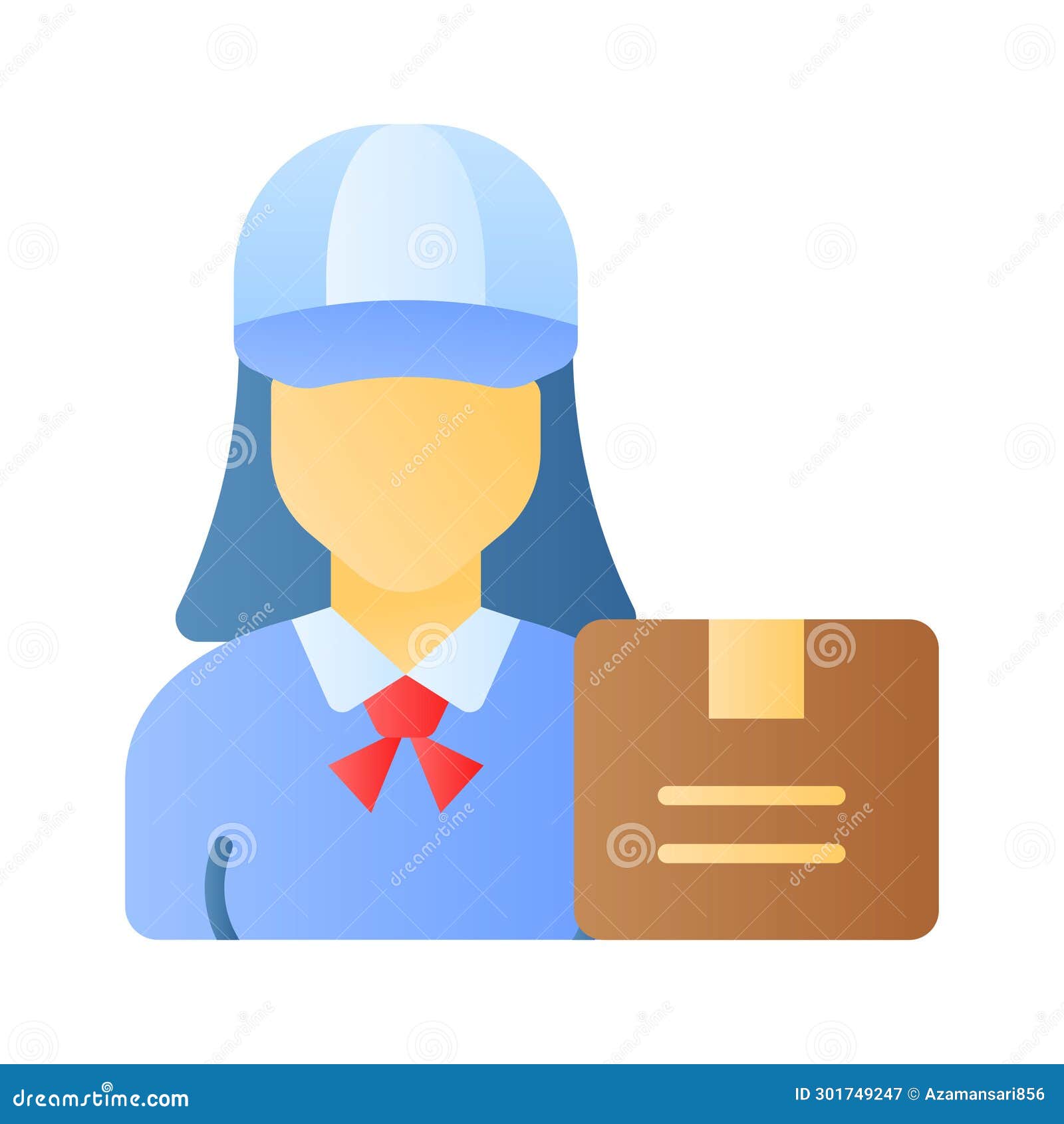 Delivery Courier Woman with Parcel Box, Delivery Girl Vector, Courier ...