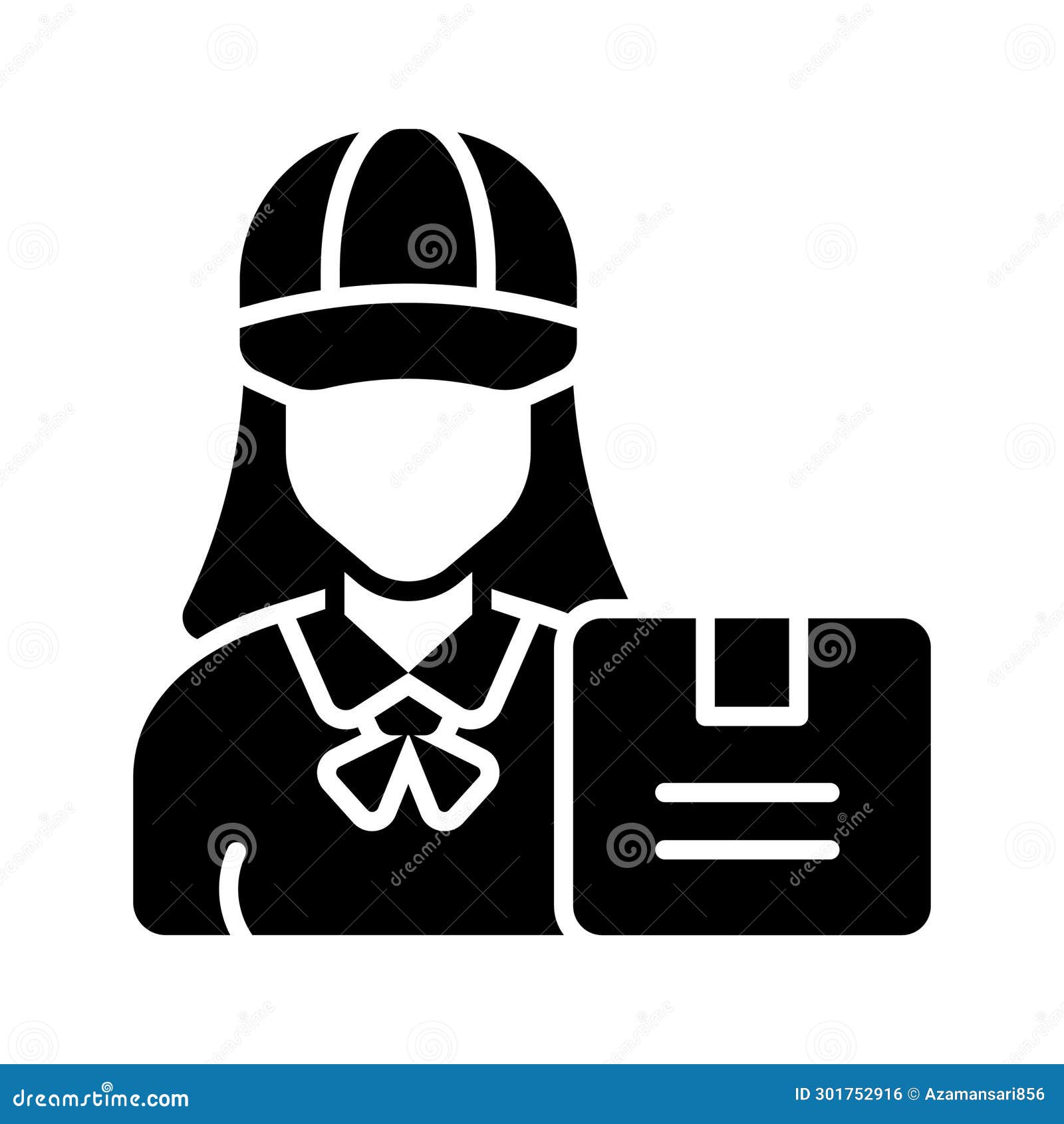 Delivery Courier Woman with Parcel Box, Delivery Girl Vector, Courier ...