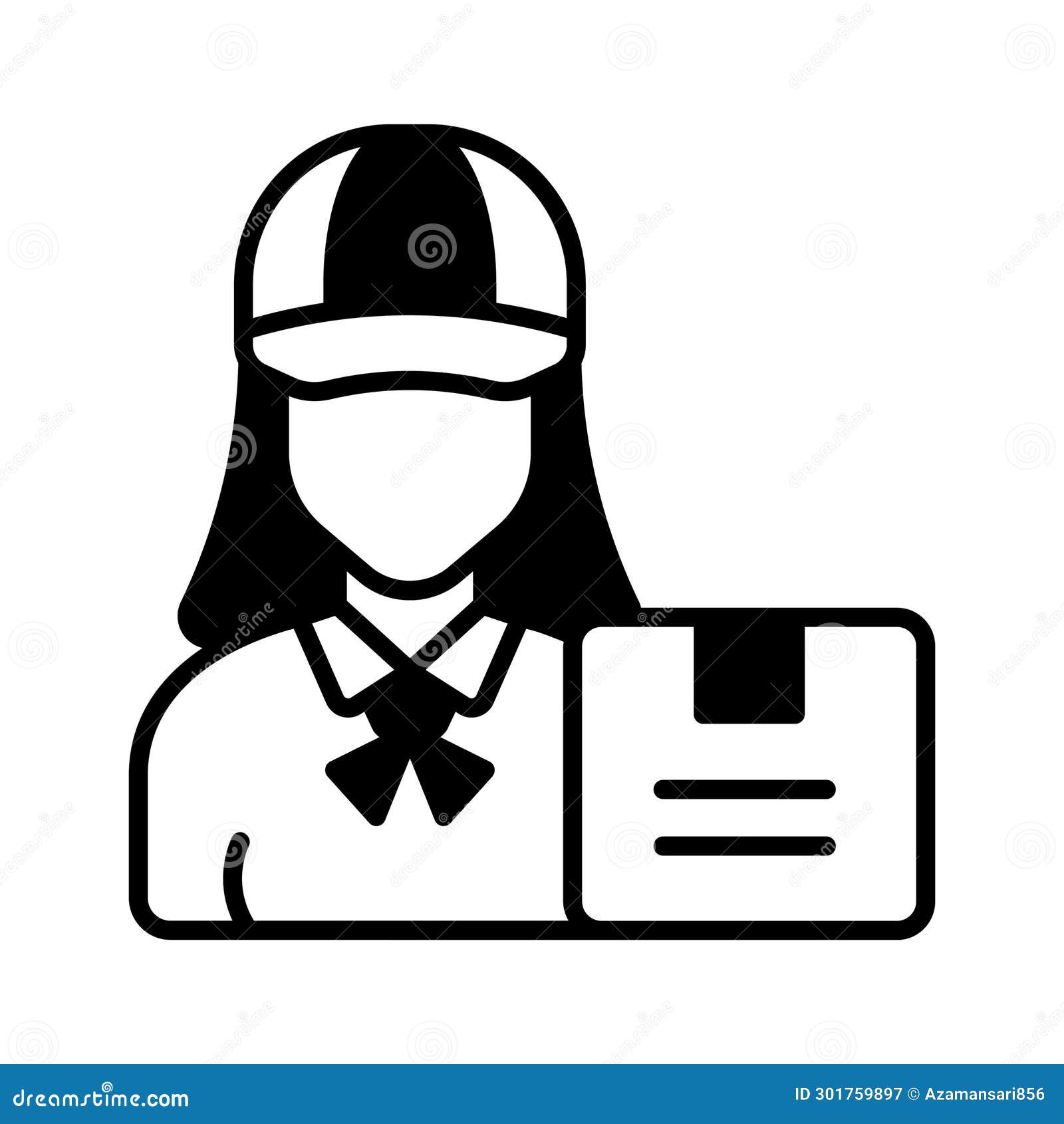 Delivery Courier Woman with Parcel Box, Delivery Girl Vector, Courier ...