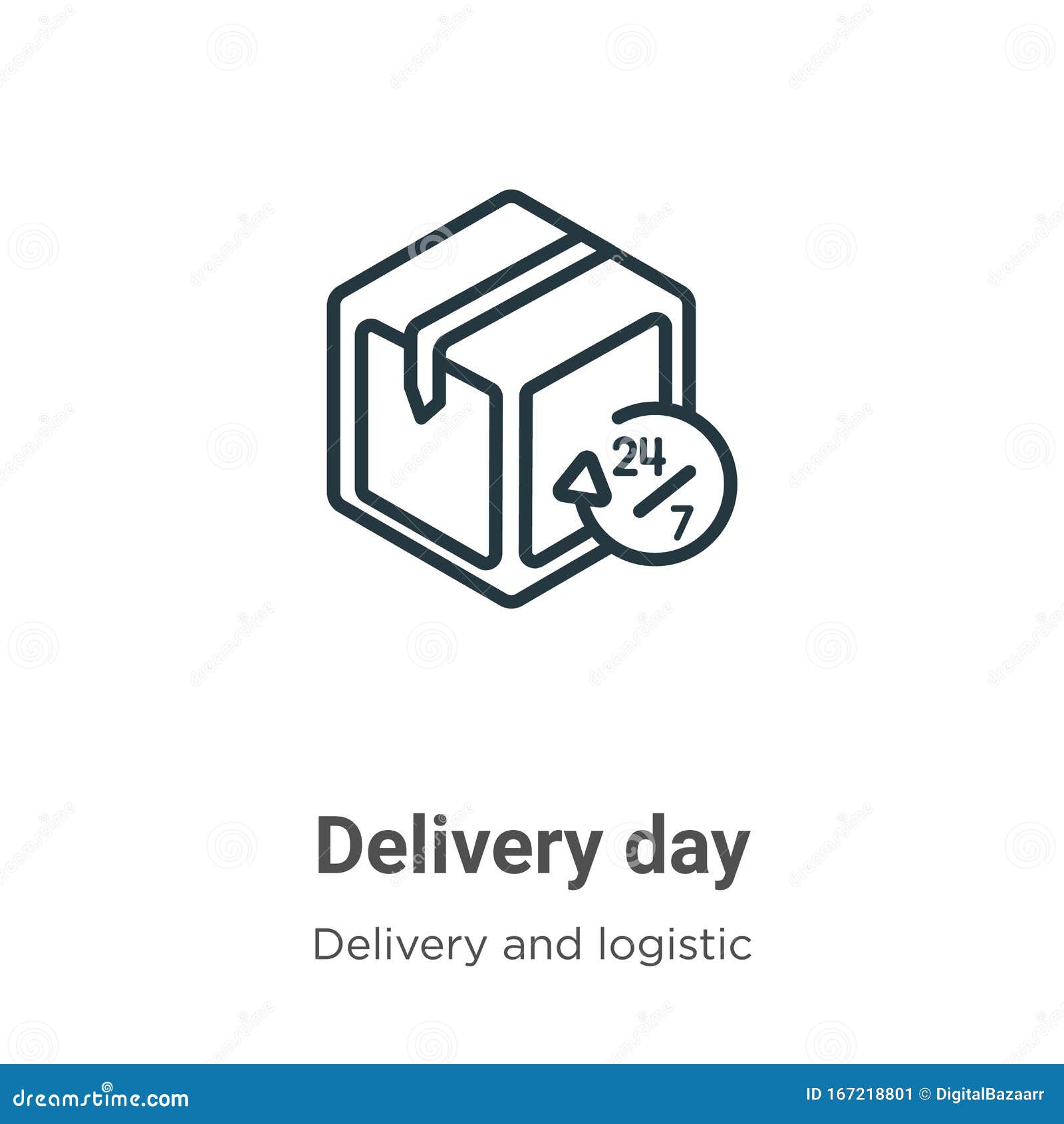 Delivery Day Outline Vector Icon. Thin Line Black Delivery Day Icon ...