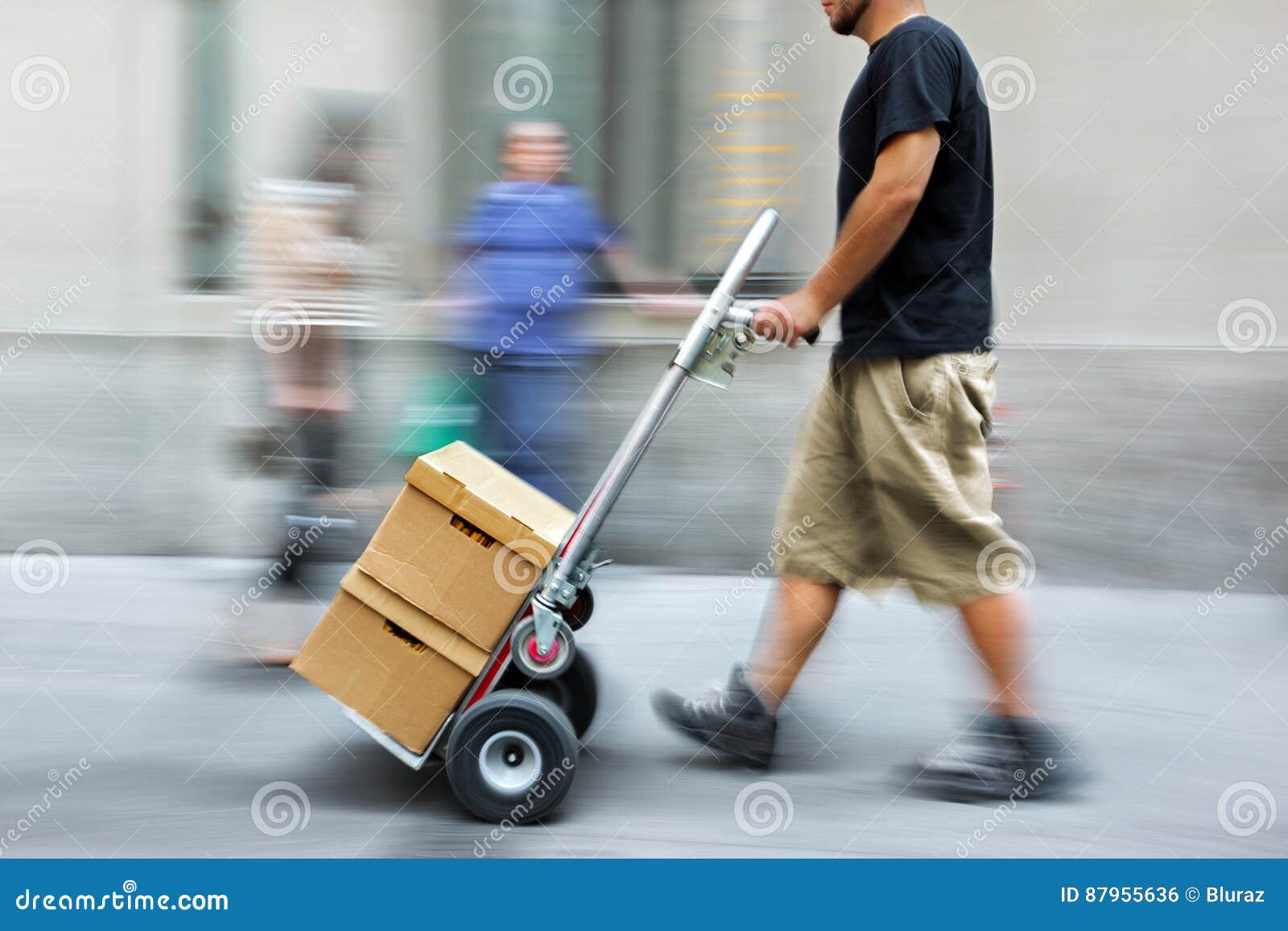 Delivery with Dolly by Hand Stock Photo - Image of packaging, delivery ...