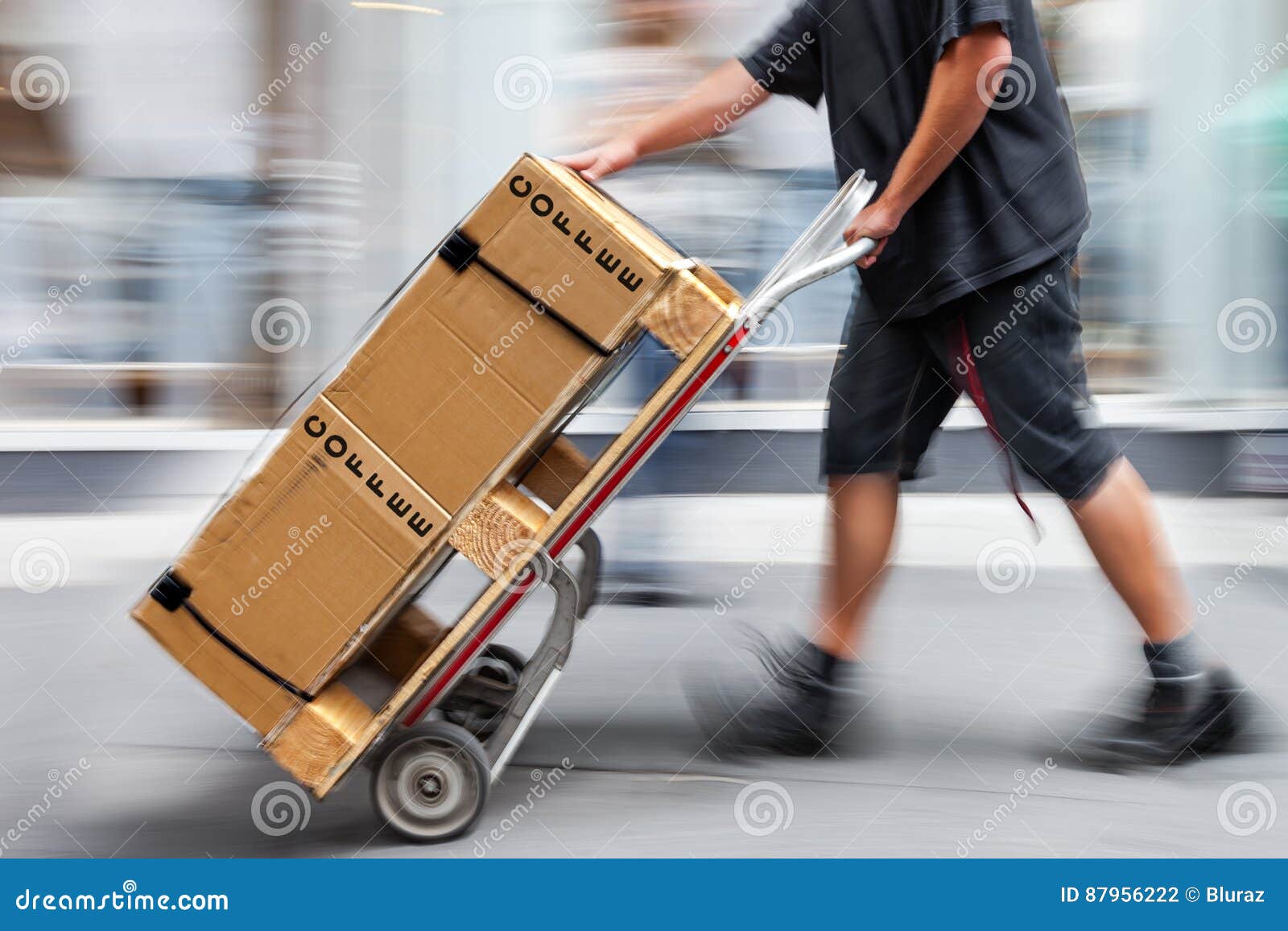 Delivery with Dolly by Hand Stock Photo - Image of hurry, contemporary ...