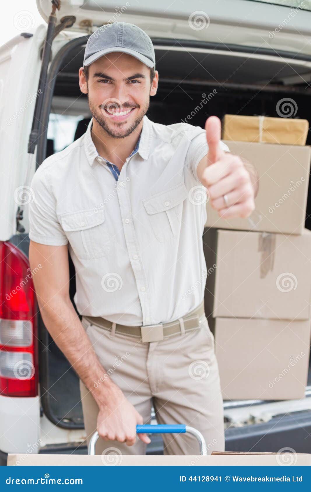 Delivery Driver Loading His Van with Boxes Stock Image - Image of three ...