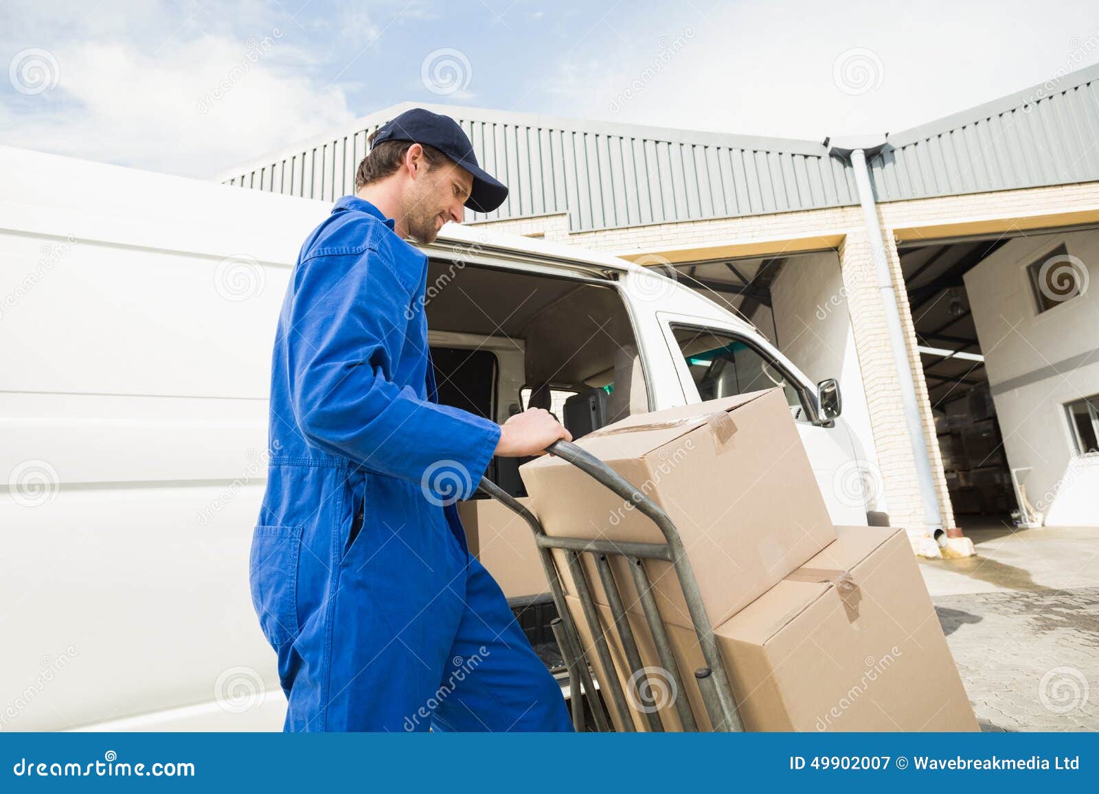 Delivery Driver Packing His Van Stock Image - Image of worker, business ...