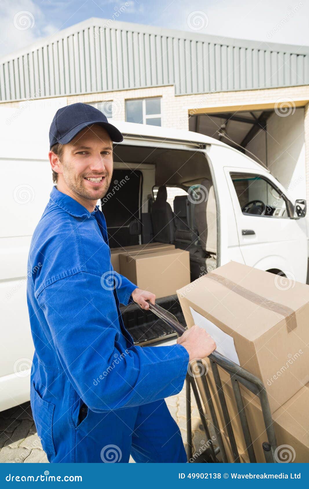 Delivery Driver Packing His Van Stock Photo - Image of courier ...