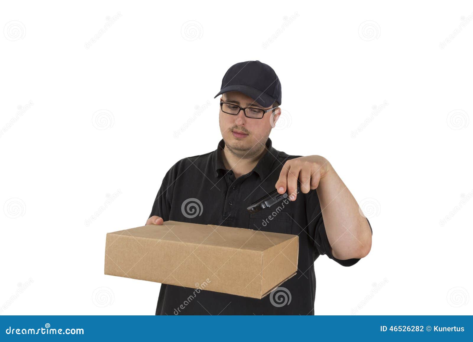 Delivery Driver Scanning Parcel Stock Photo - Image of freight ...