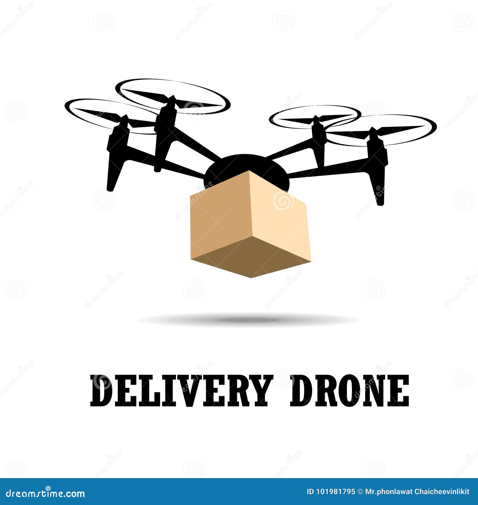 Delivery drone icon stock vector. Illustration of corrugated - 101981795
