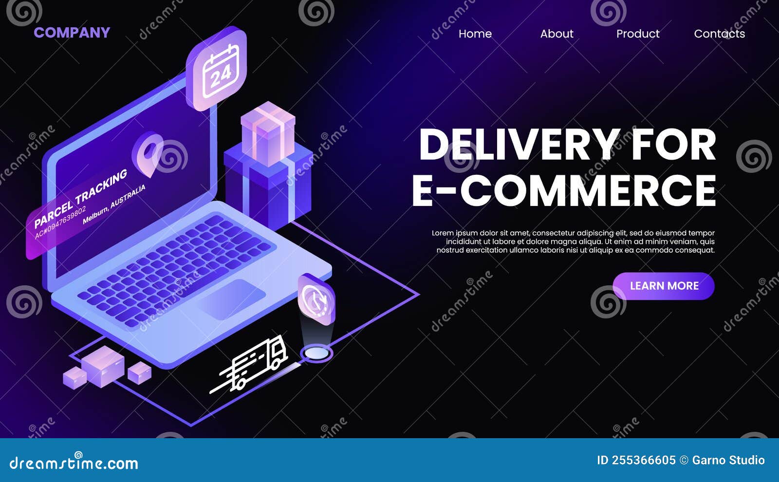 Delivery for E-Commerce. Website Landing Page Stock Vector ...