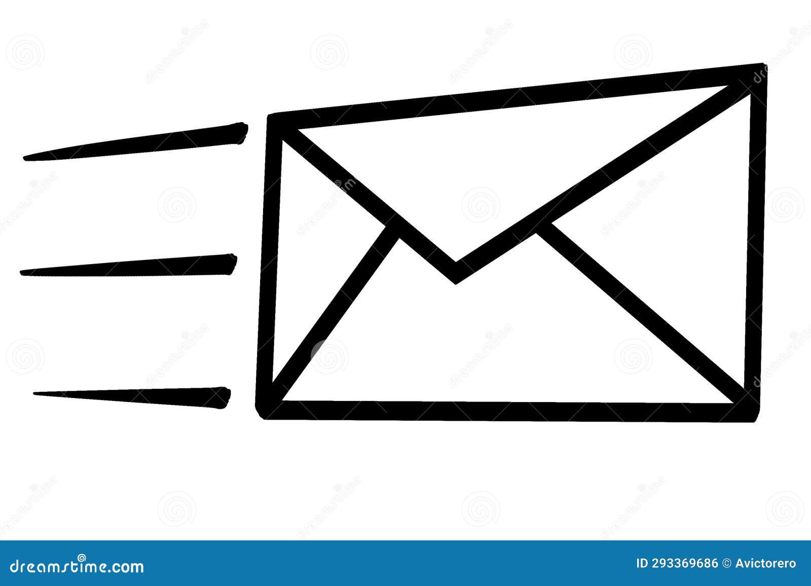 Delivery Envelope Express Fast Mail Service Doodle Icon Stock ...