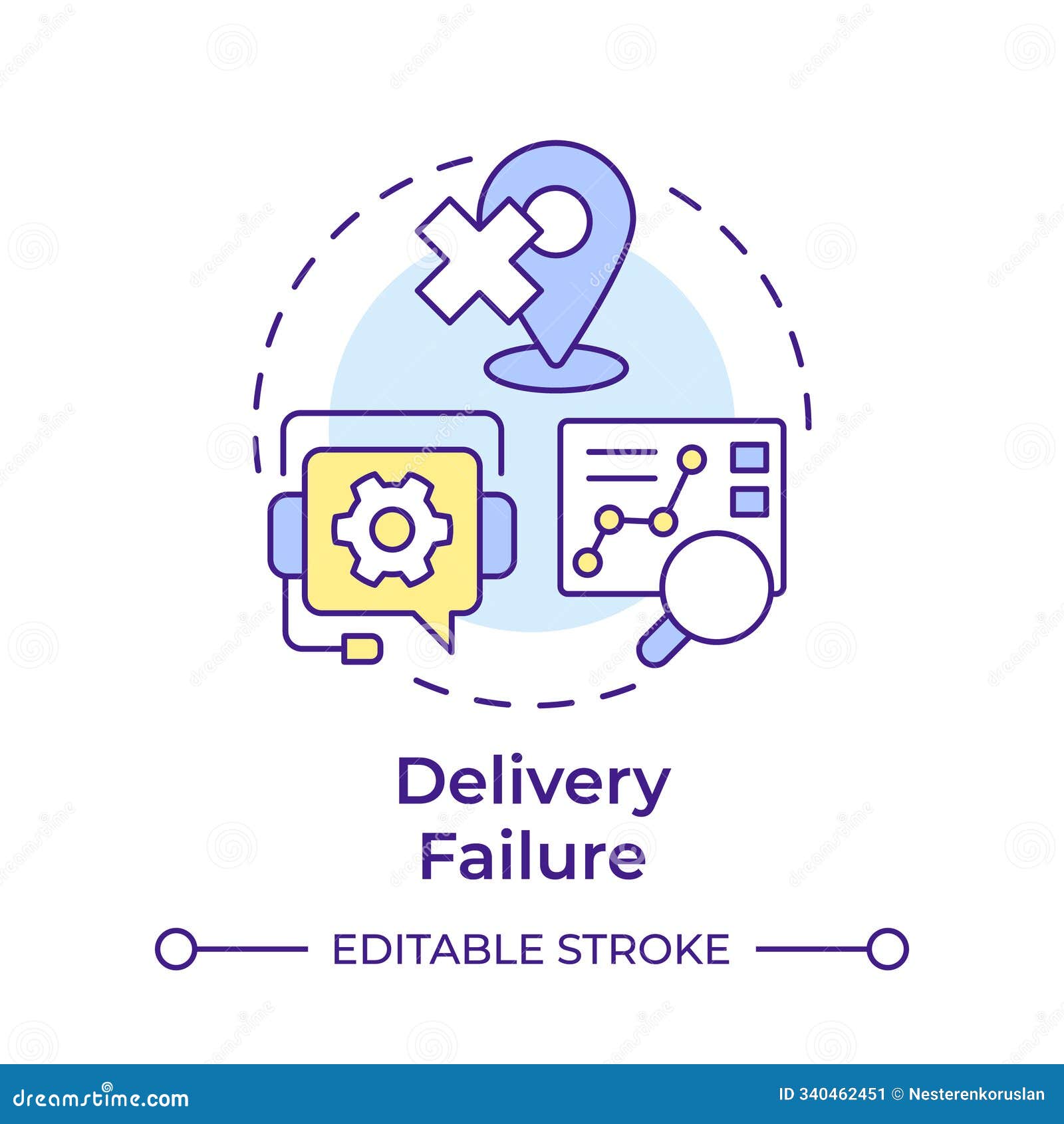 Delivery Failure Multi Color Concept Icon Stock Illustration ...