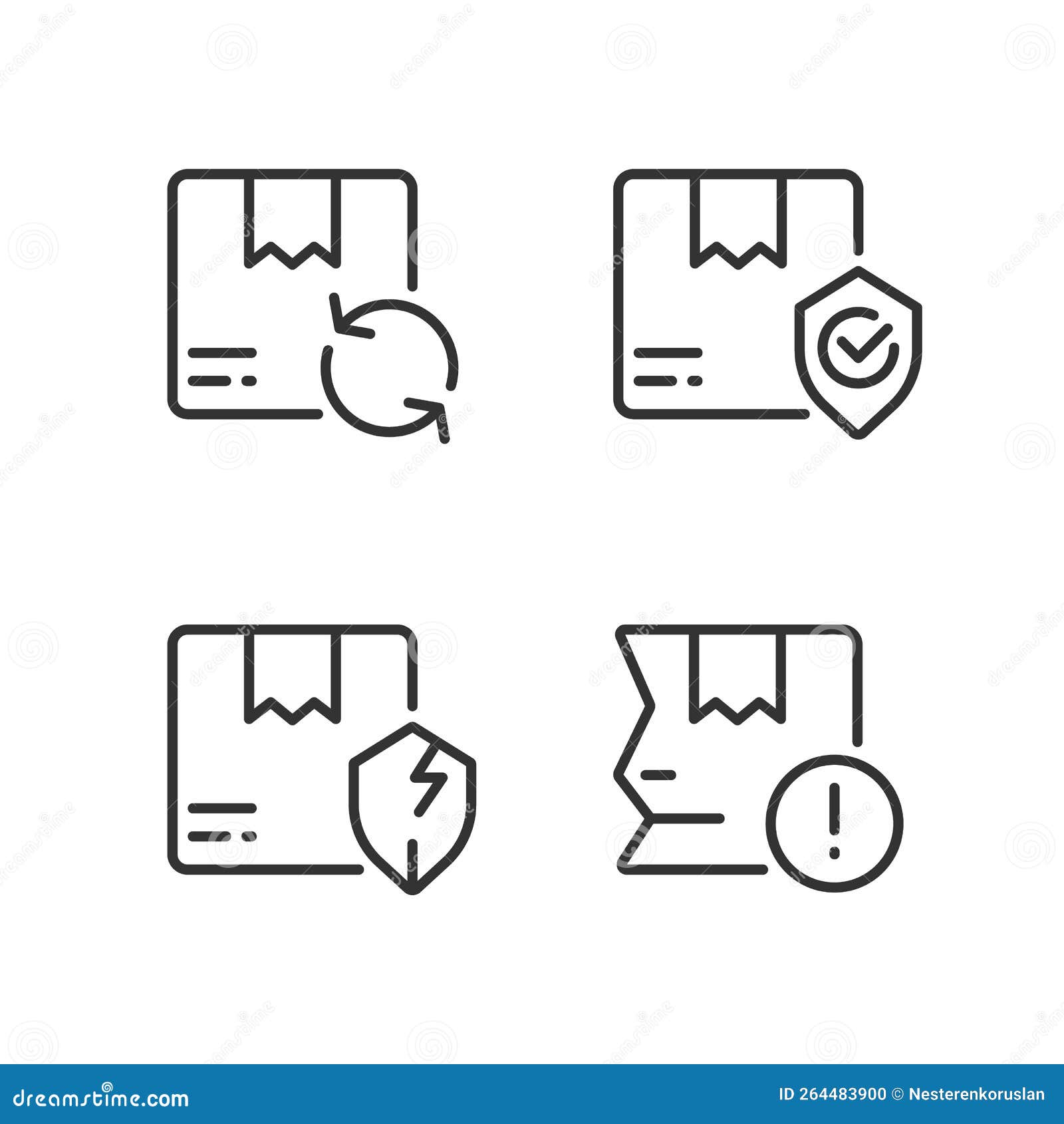 Delivery Features and Issues Pixel Perfect Linear Icons Set Stock ...