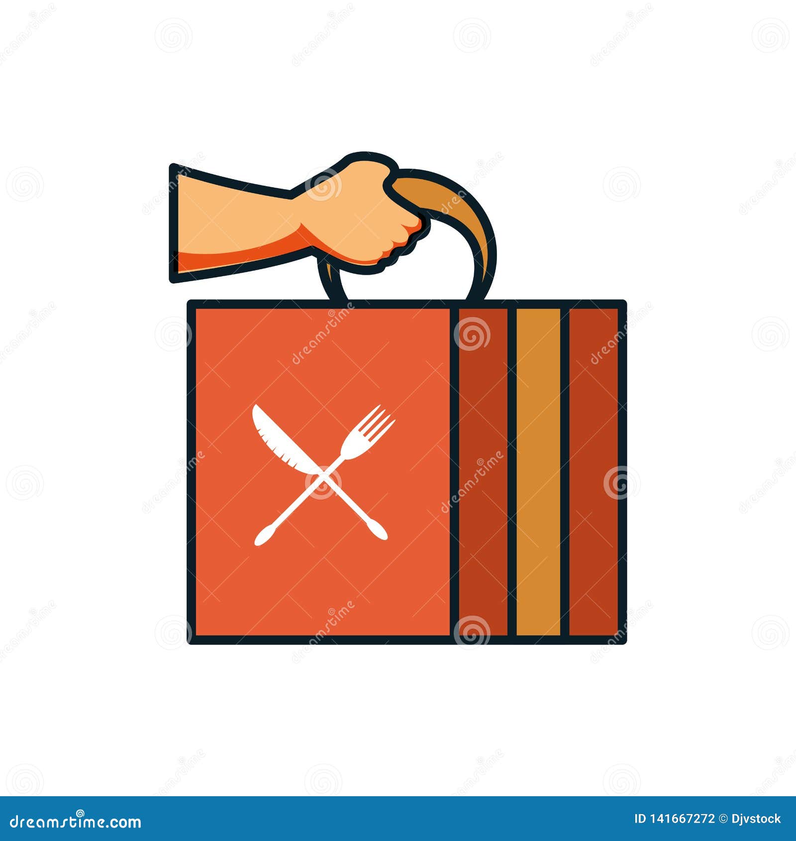 Delivery food box icon stock vector. Illustration of package - 141667272
