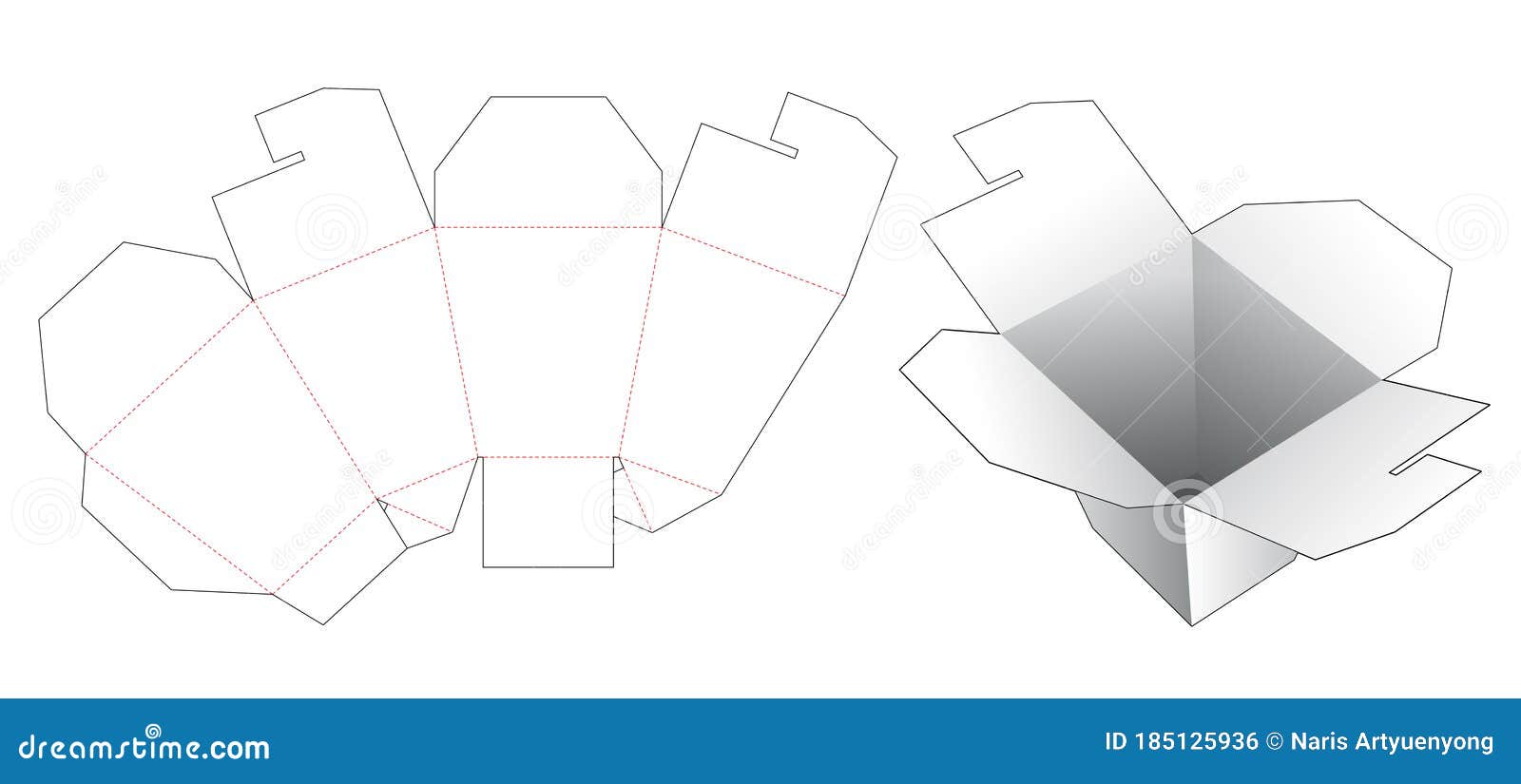 Delivery Food Packaging Box Die Cut Template Stock Vector ...