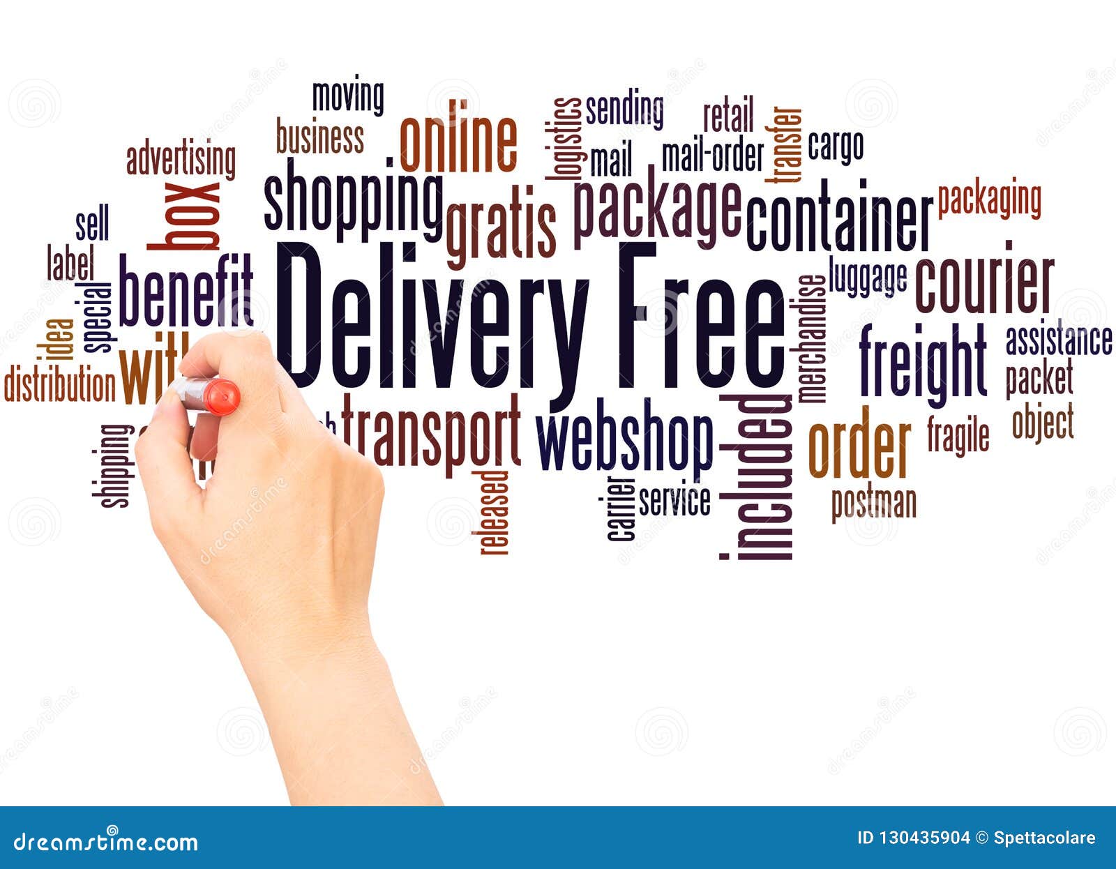 Delivery Free Word Cloud Hand Writing Concept Stock Photo - Image of ...