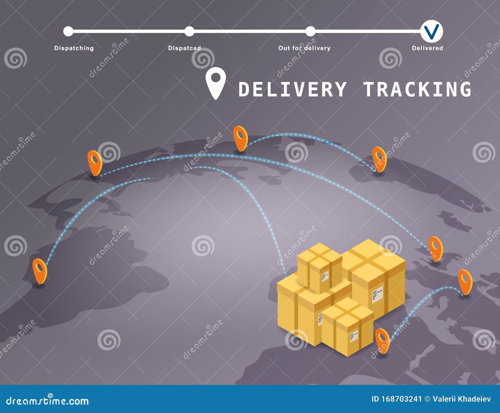 Delivery Global Tracking System Service Online Isometric Design with ...