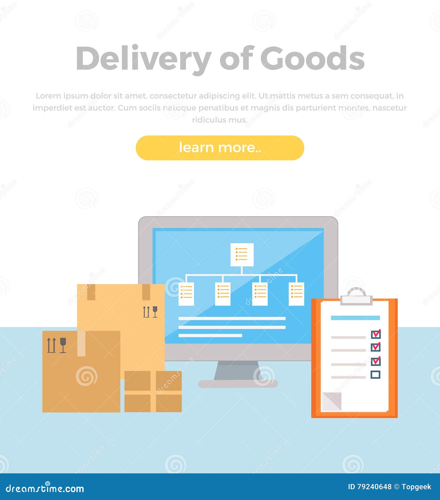Delivery of Goods Web Banner in Flat Style Design. Stock Vector ...