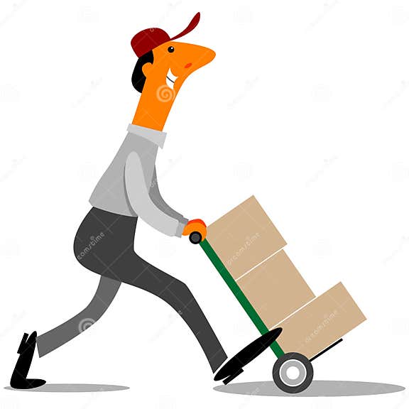 Delivery guy cartoon stock illustration. Illustration of employee ...