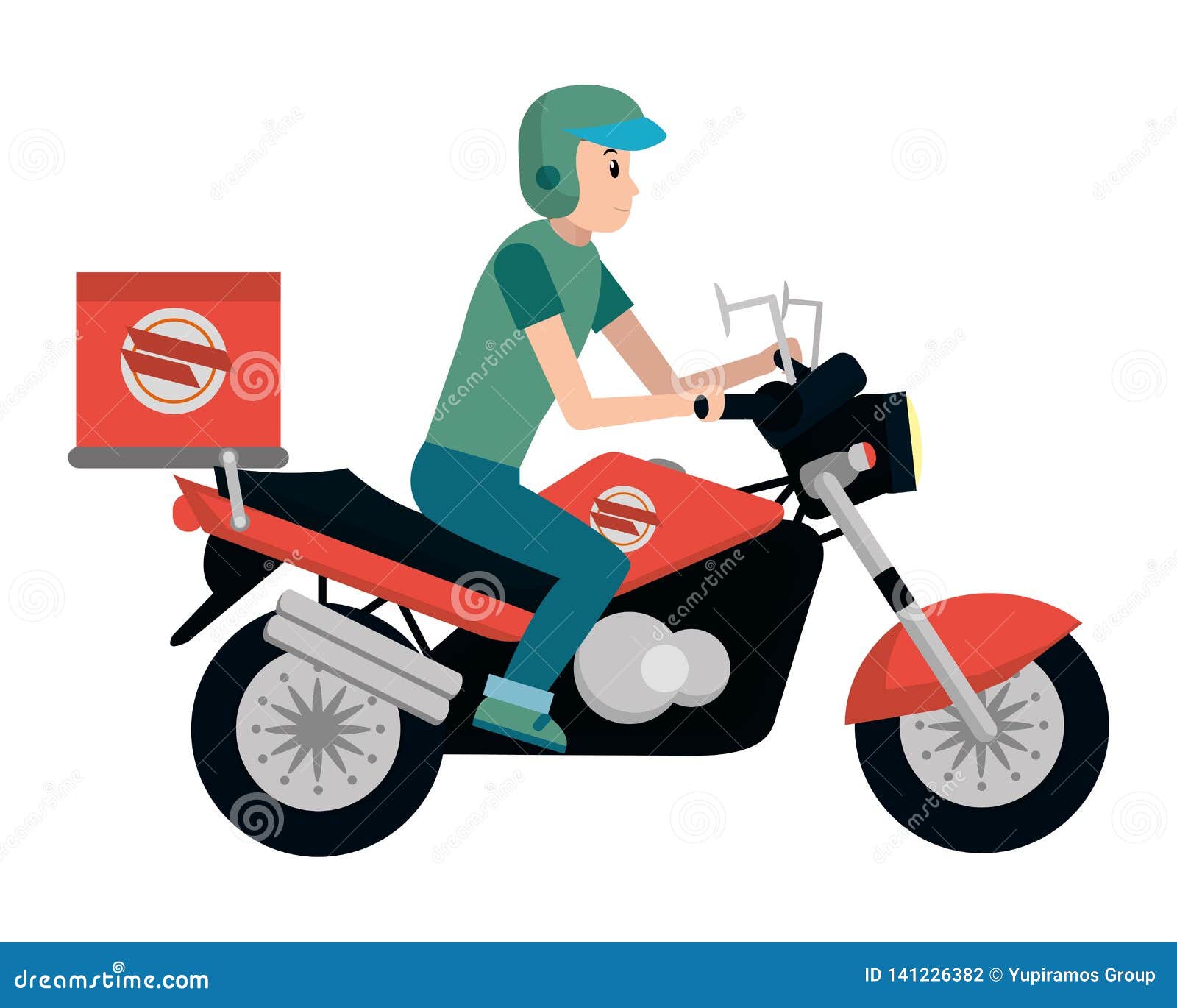 Delivery Guy with Motorcycle Stock Vector - Illustration of order ...