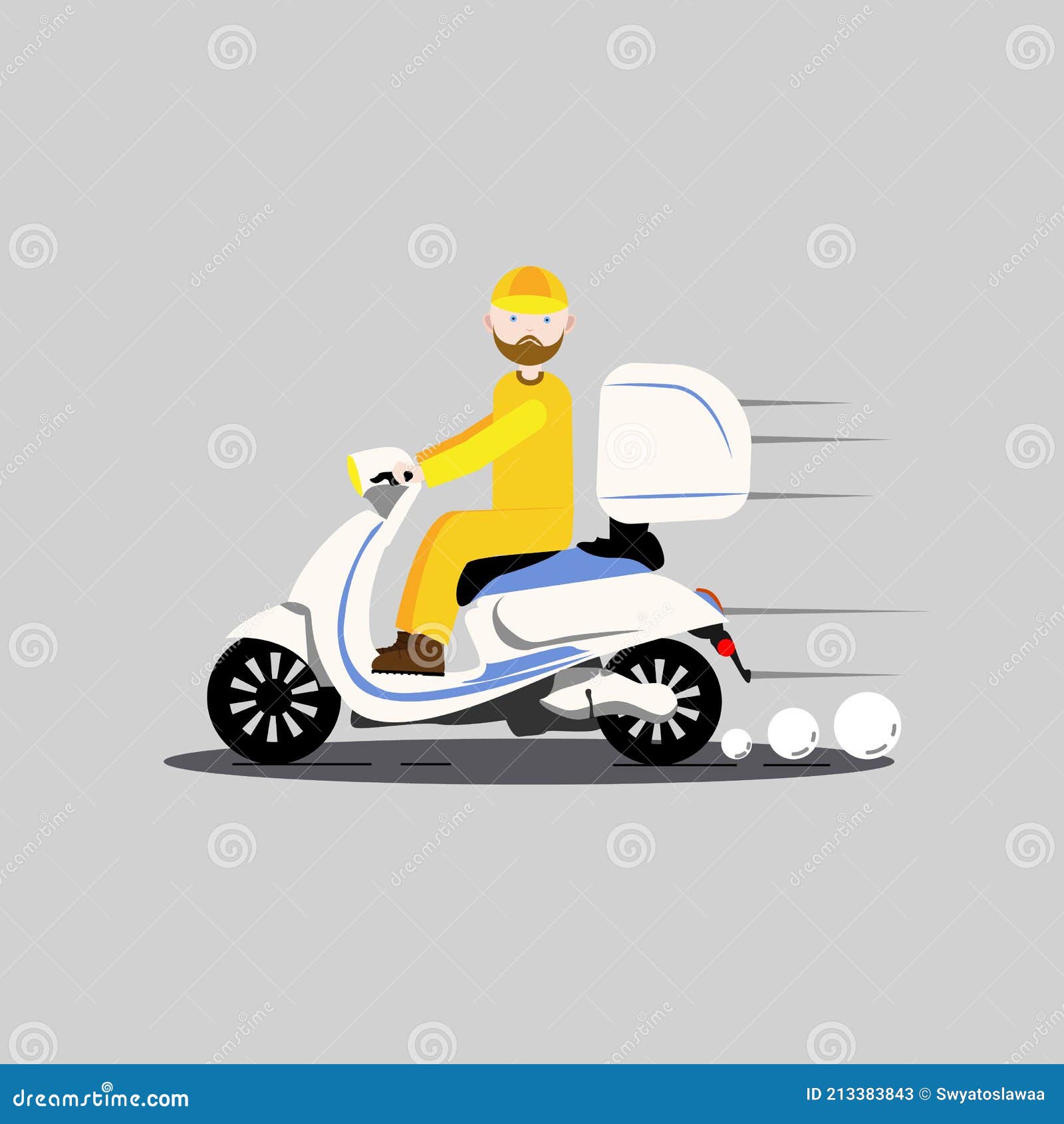 A Delivery Guy in a Yellow Suit Stock Vector - Illustration of happy ...