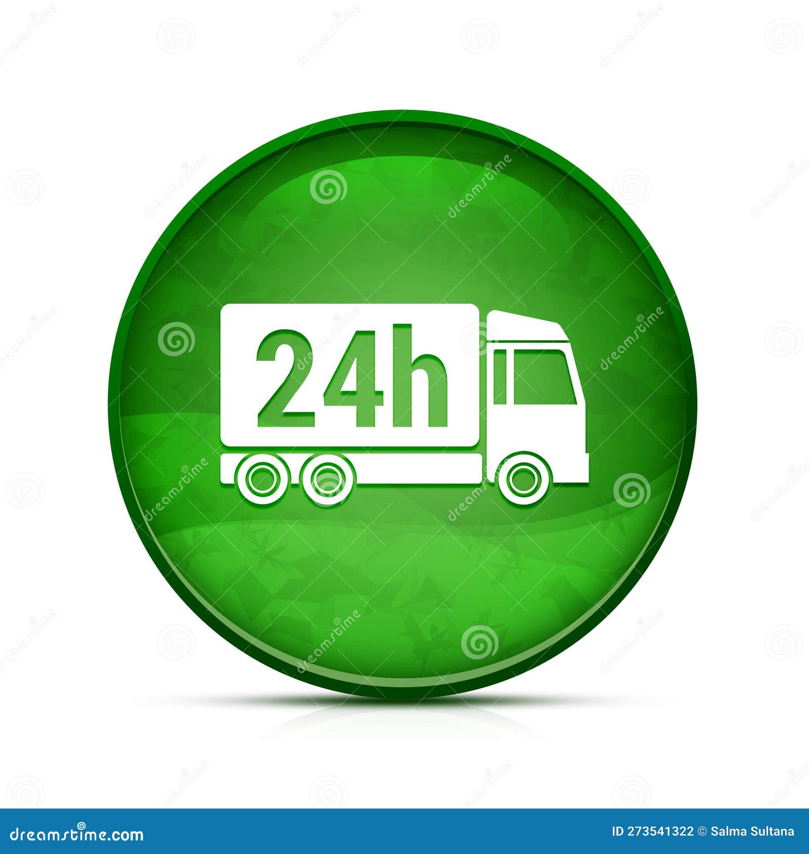 Delivery Icon on Classy Splash Green Round Button Illustration Stock ...