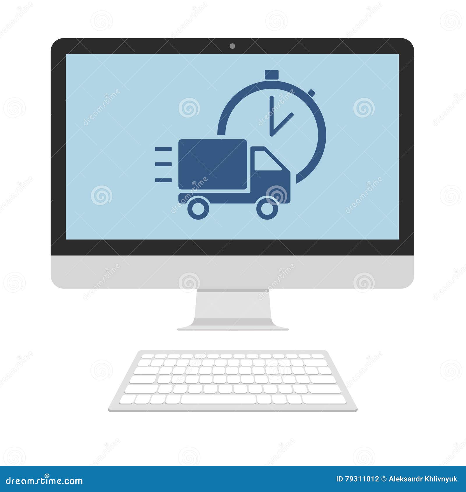 Delivery icon on screen stock illustration. Illustration of time - 79311012