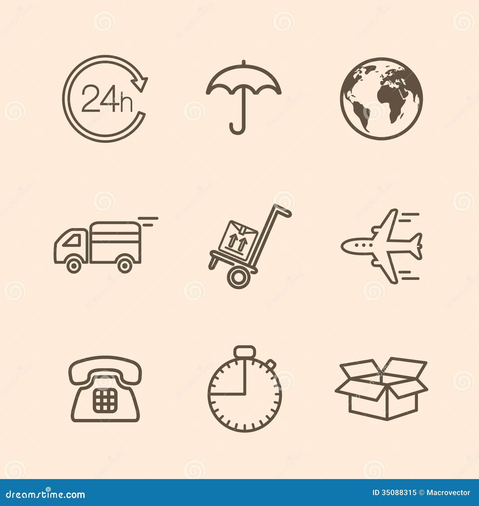 Delivery Icons Collection Is A Vector Illustration With Editable Stroke ...