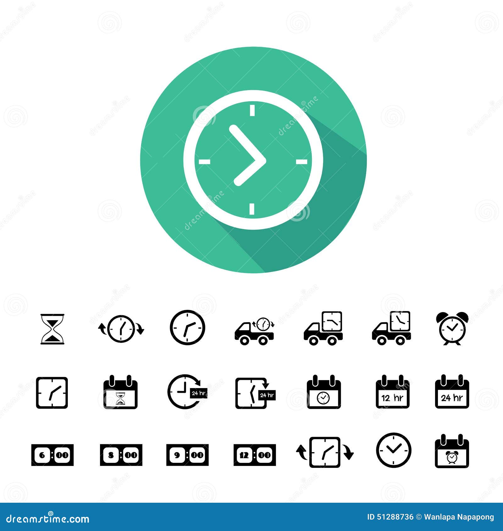 Delivery icons set stock vector. Illustration of clock - 51288736