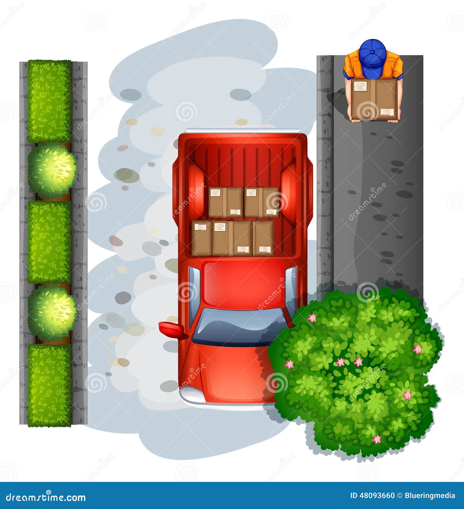 Delivery stock vector. Illustration of drive, landscape - 48093660