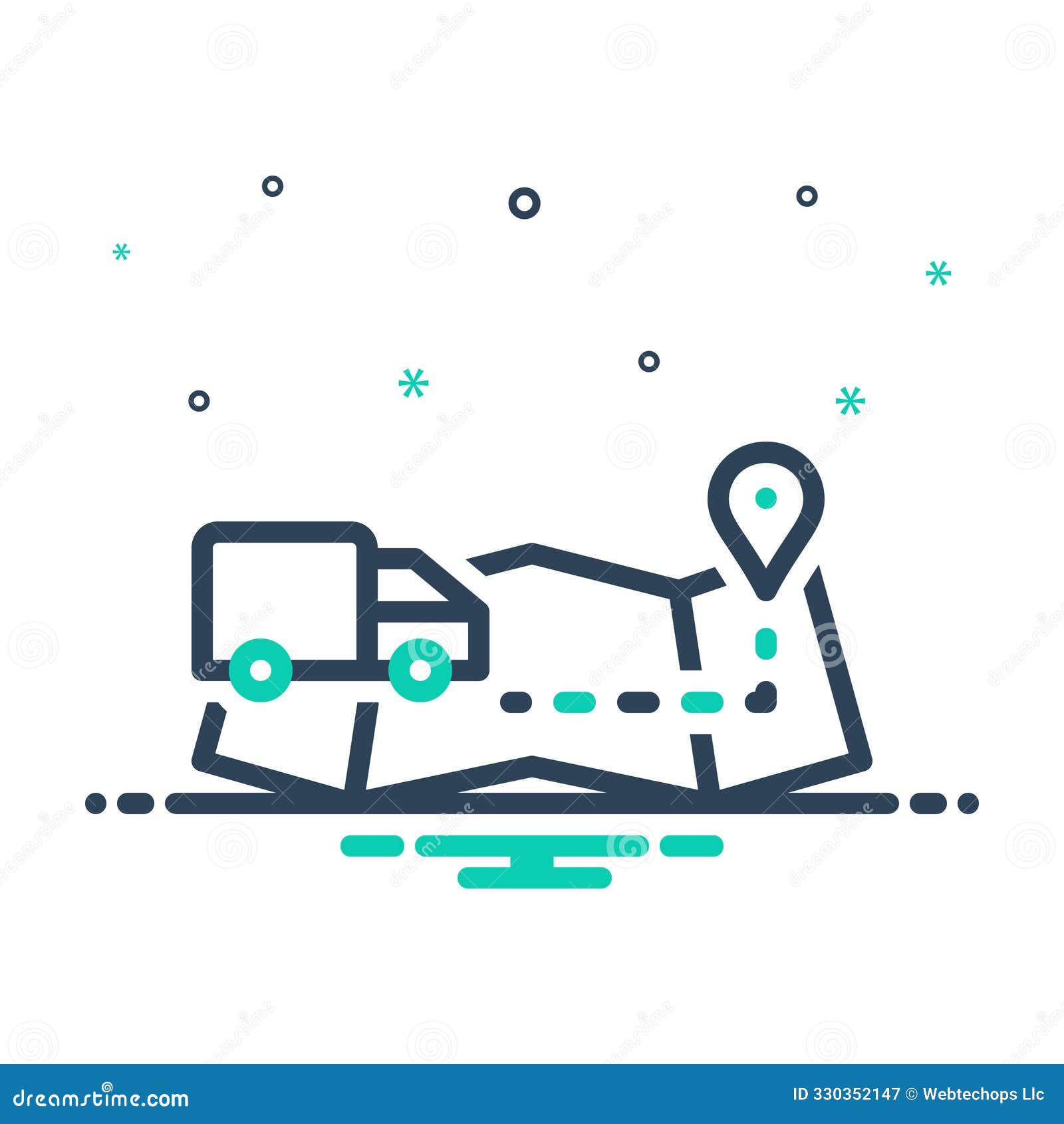 Mix Icon for Delivery Location, Delivery and Route Stock Illustration ...