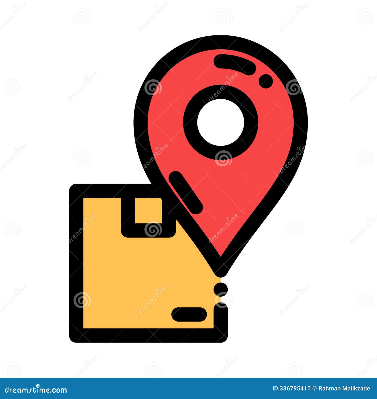 Delivery Location Icon Vector. Road Path Like Thin Line Map Geolocation ...