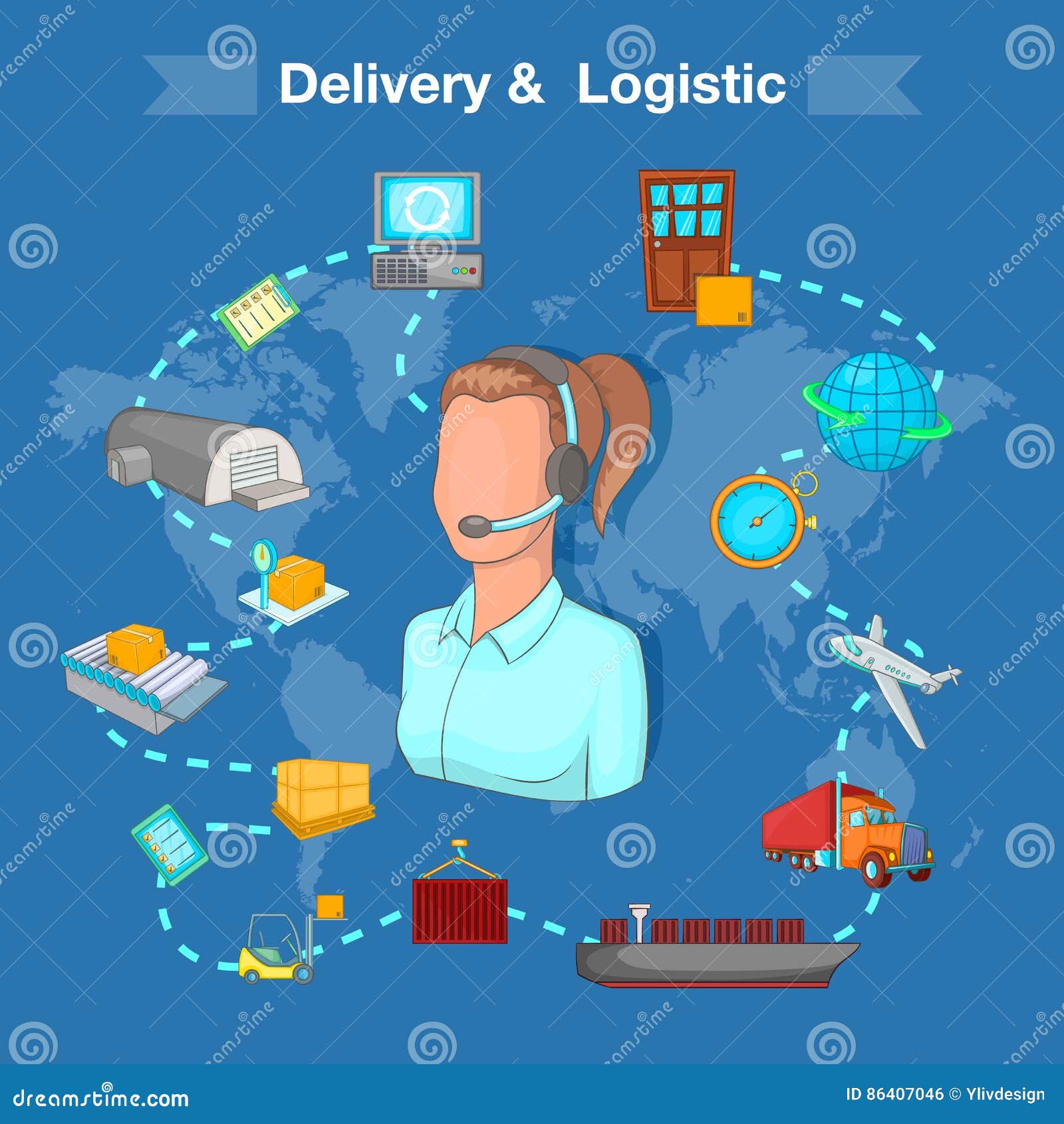 Delivery and Logistic Concept, Cartoon Style Stock Vector ...