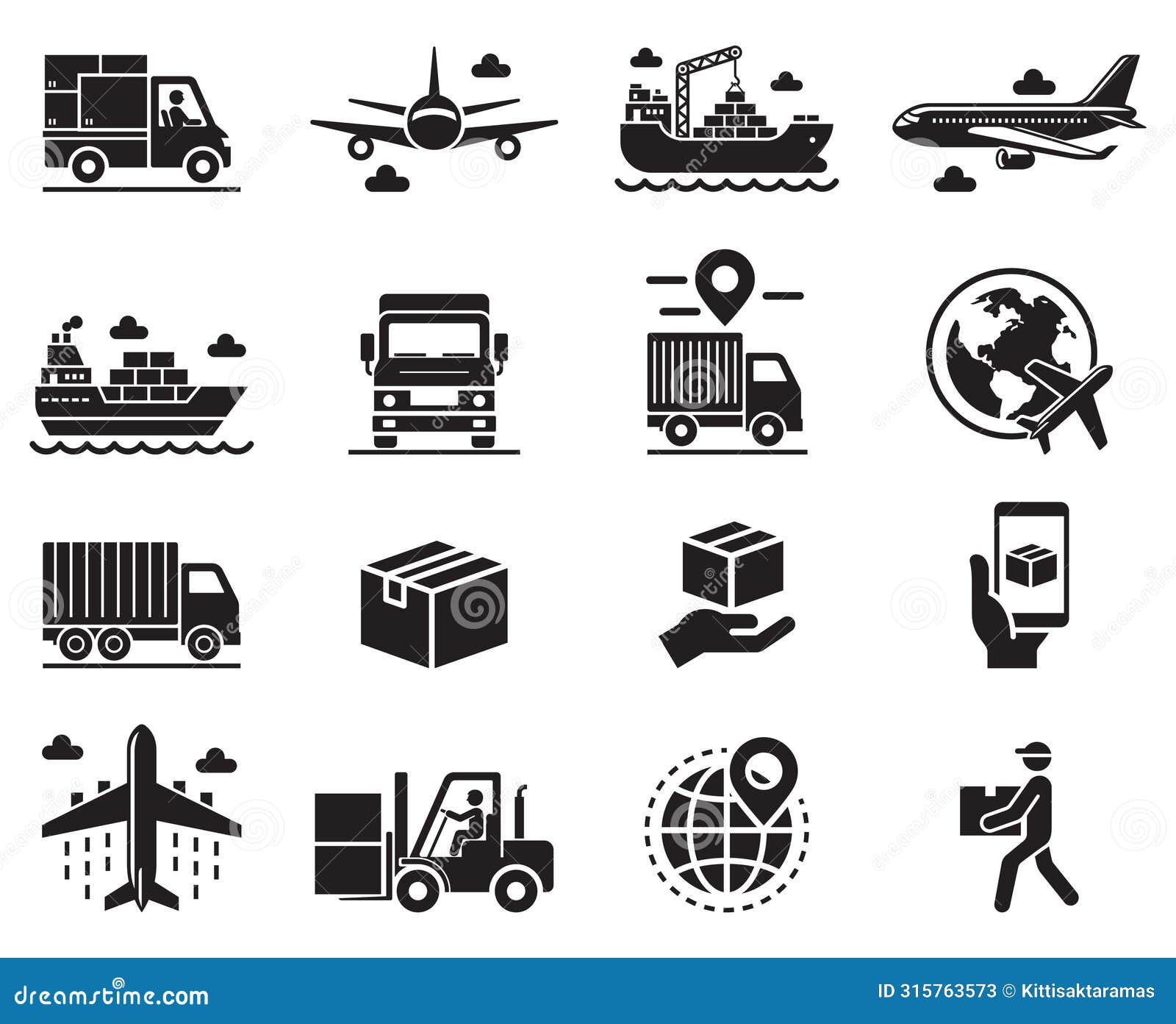 Delivery Logistic Transport Icon Stock Vector - Illustration of thin ...