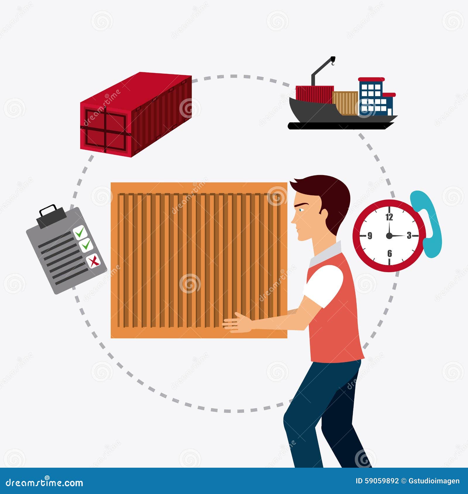 Delivery and Logistics Business Stock Vector - Illustration of courier ...
