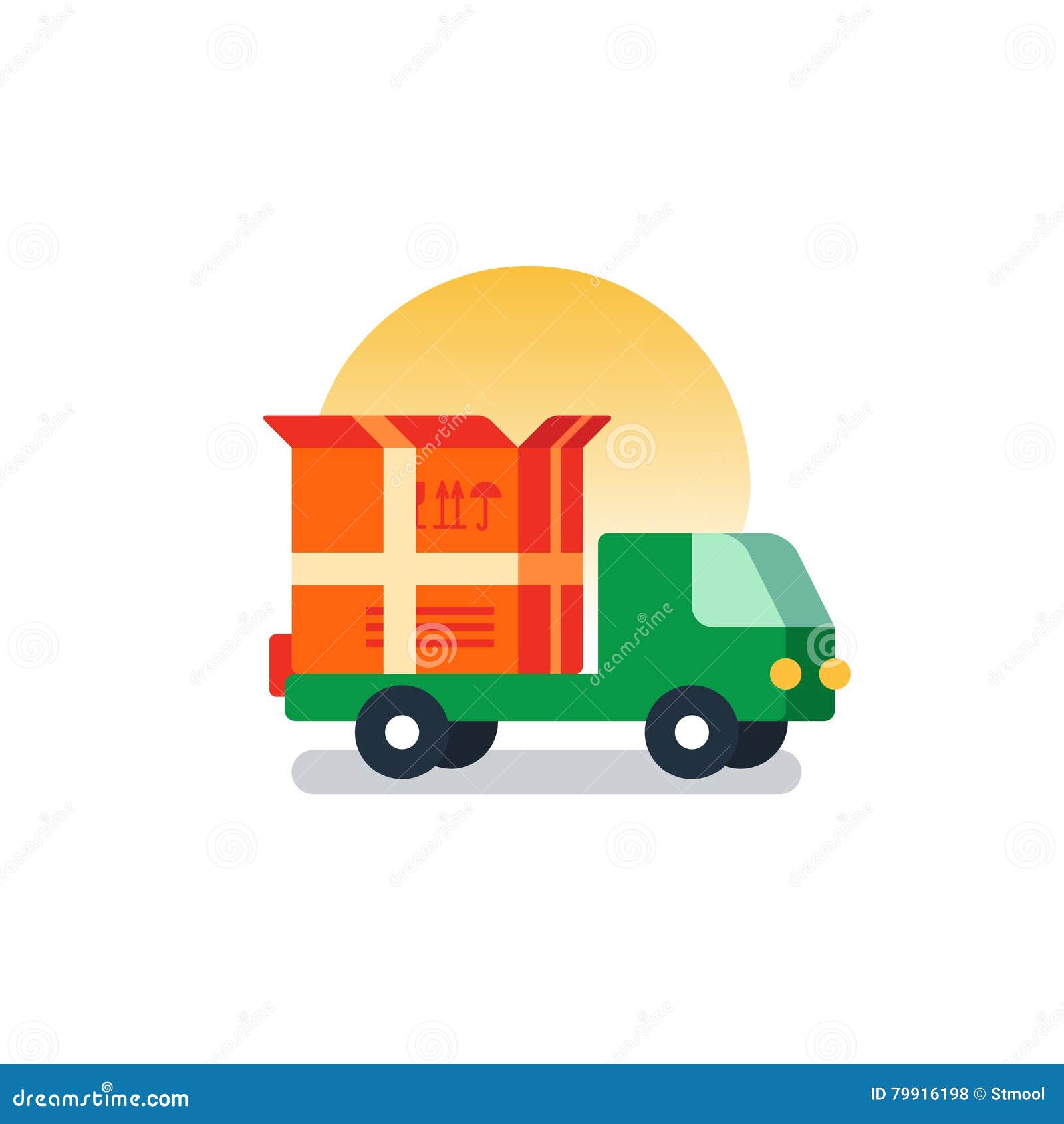 Delivery Logistics Icon, Move Boxes, Loading Truck Stock Vector ...
