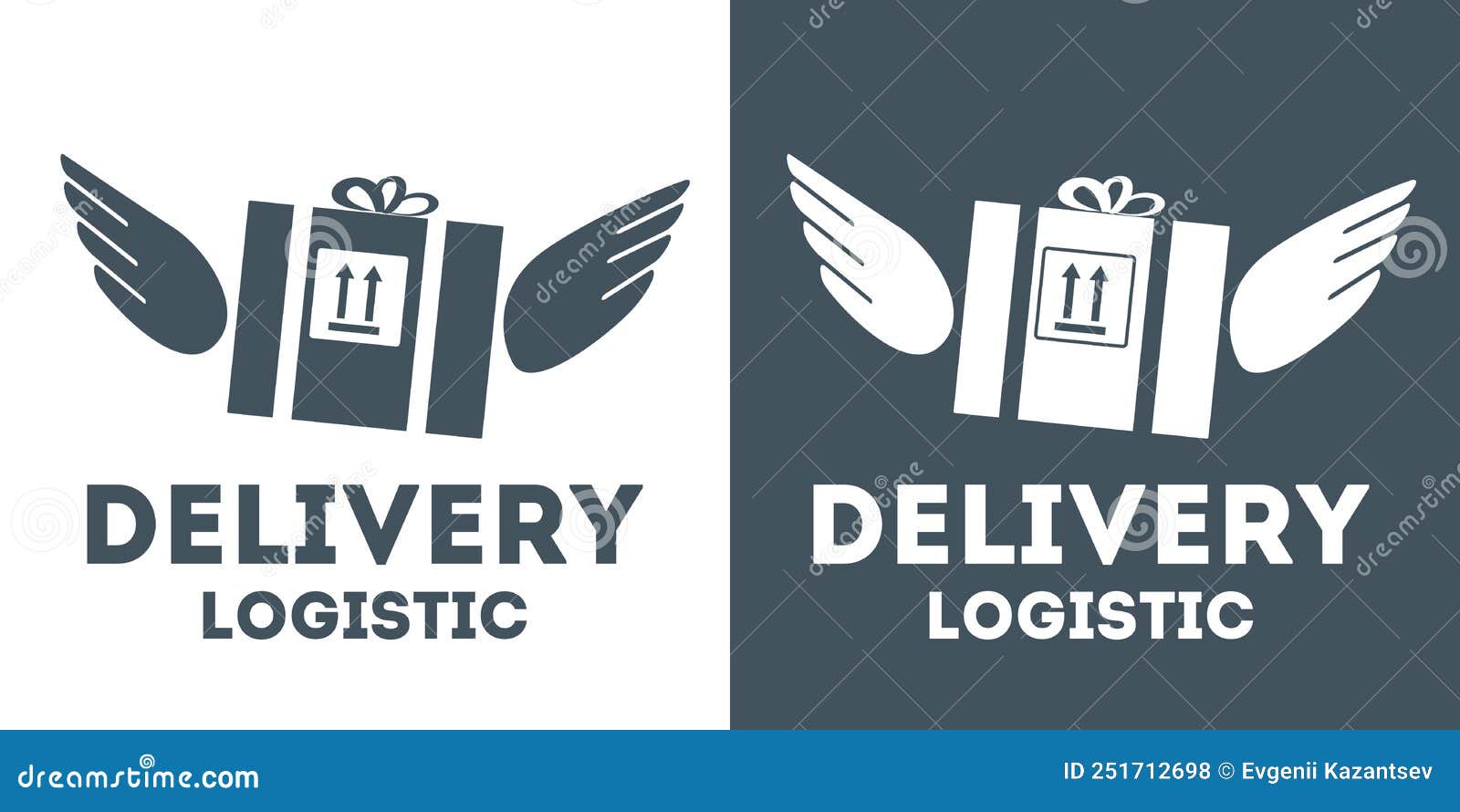 Delivery Logistics Logo. Parcels Boxes with Wings Stock Vector ...