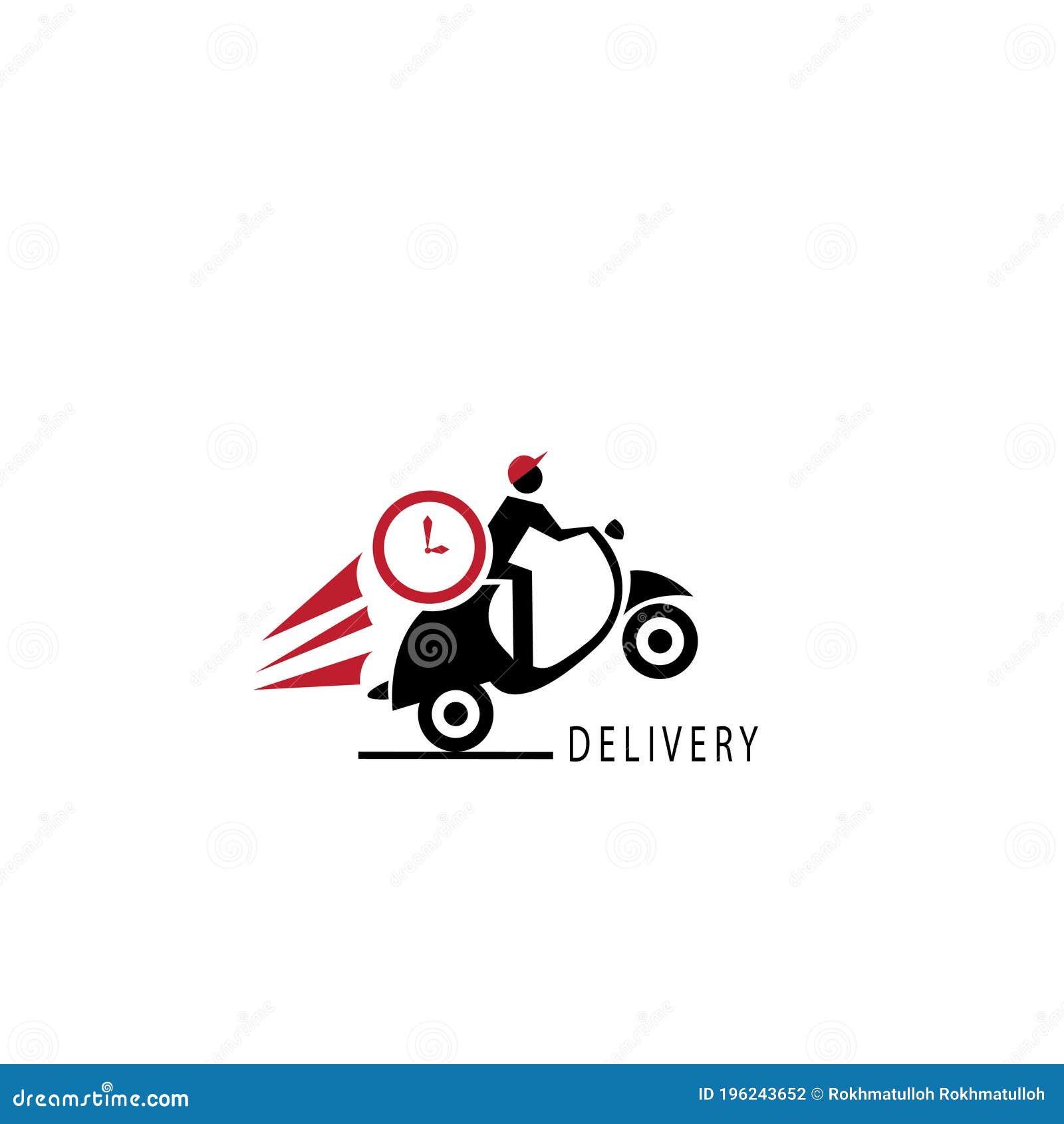 Delivery Logo Illustration of a Scooter with a Color Design Vector ...