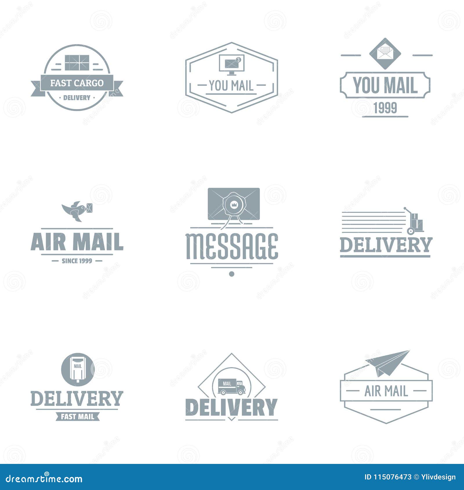 Delivery Logo Set, Simple Style Stock Vector - Illustration of logotype ...