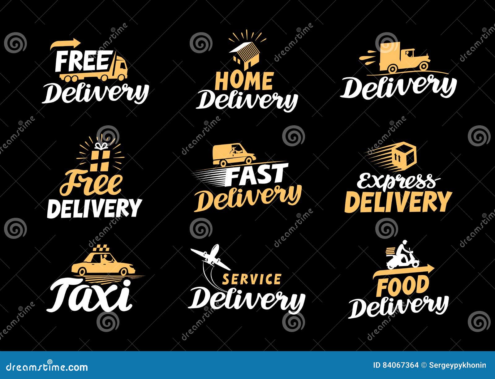Delivery Logo. Shipping Vector Icons Set Stock Vector - Illustration of ...