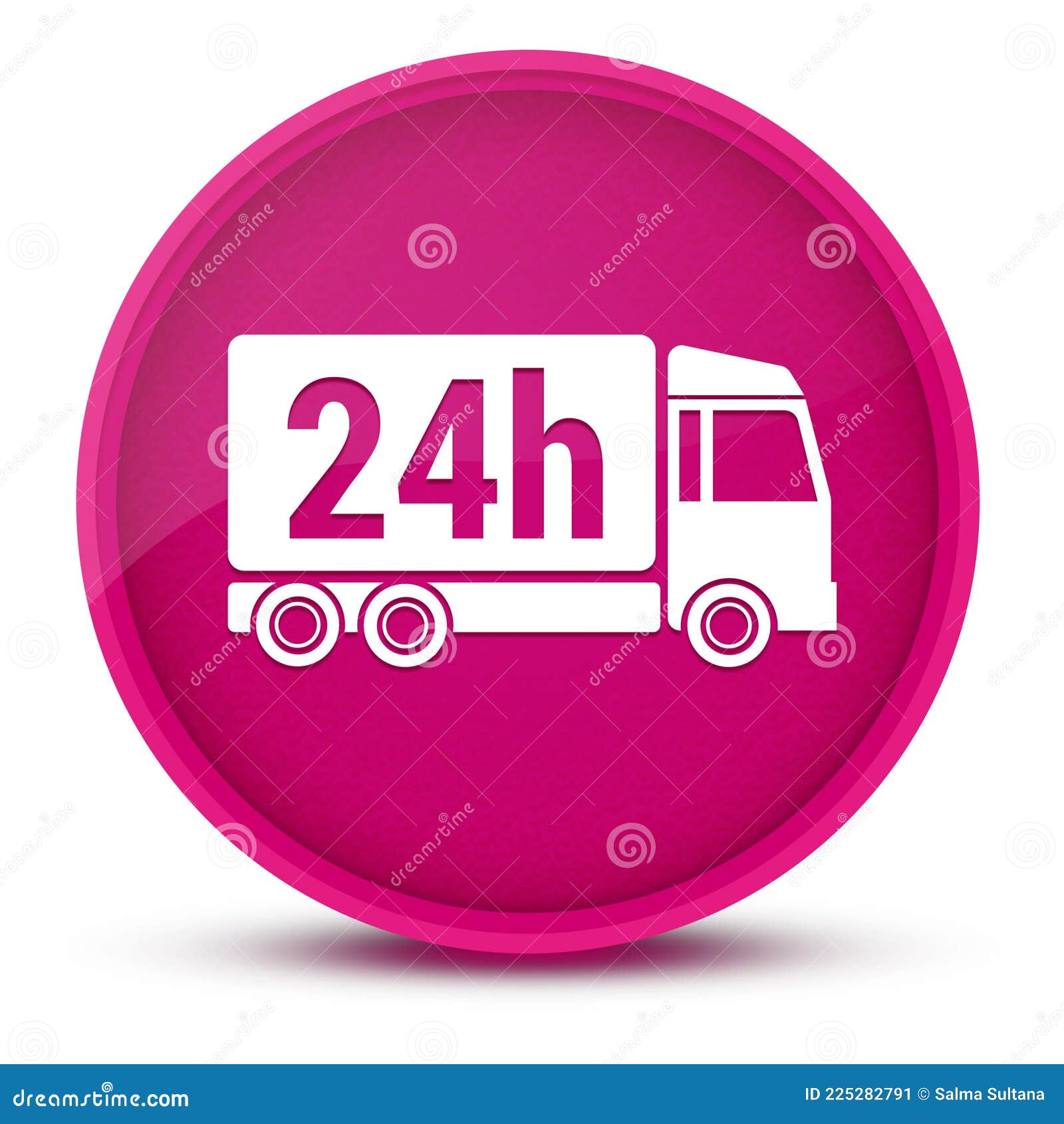 Delivery Luxurious Glossy Pink Round Button Abstract Stock Illustration ...
