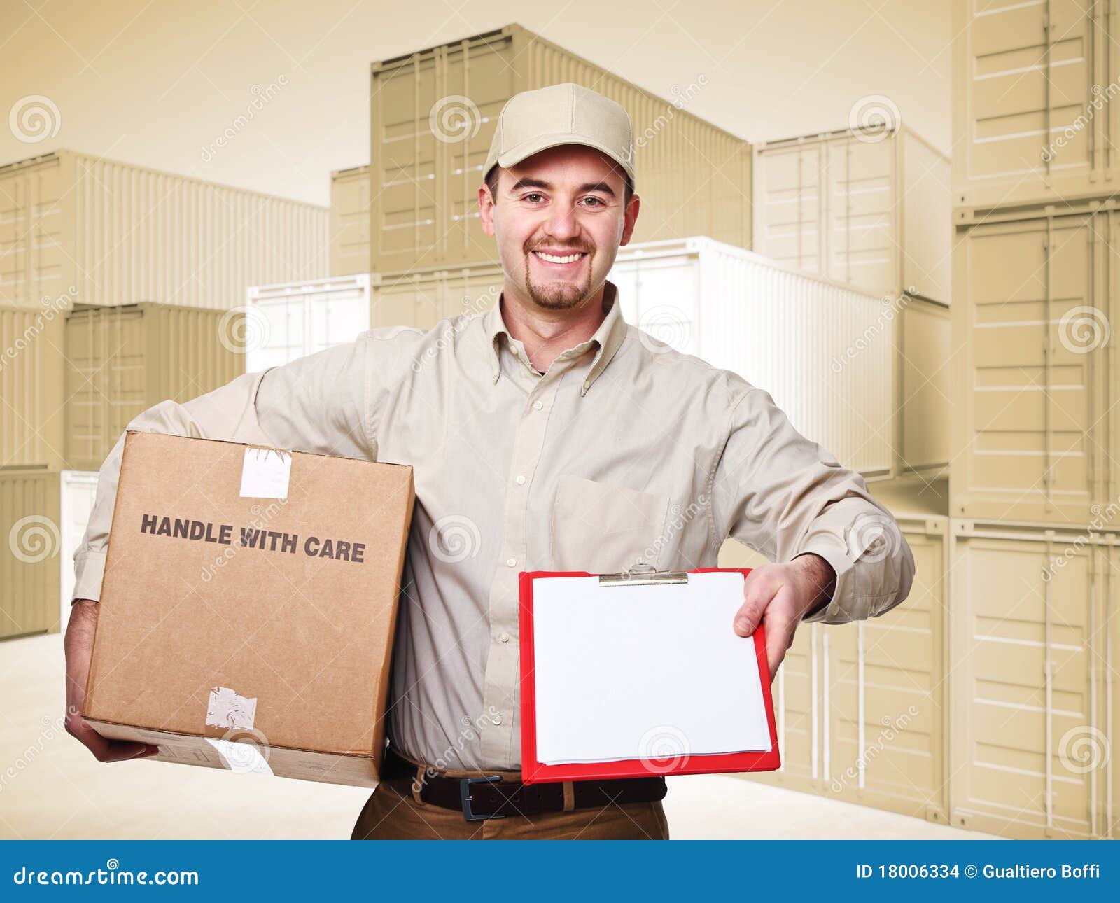 Delivery man stock photo. Image of export, render, distribution - 18006334