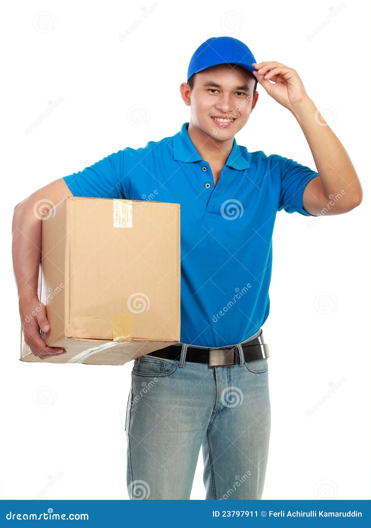 Delivery man stock image. Image of occupation, happy - 23797911