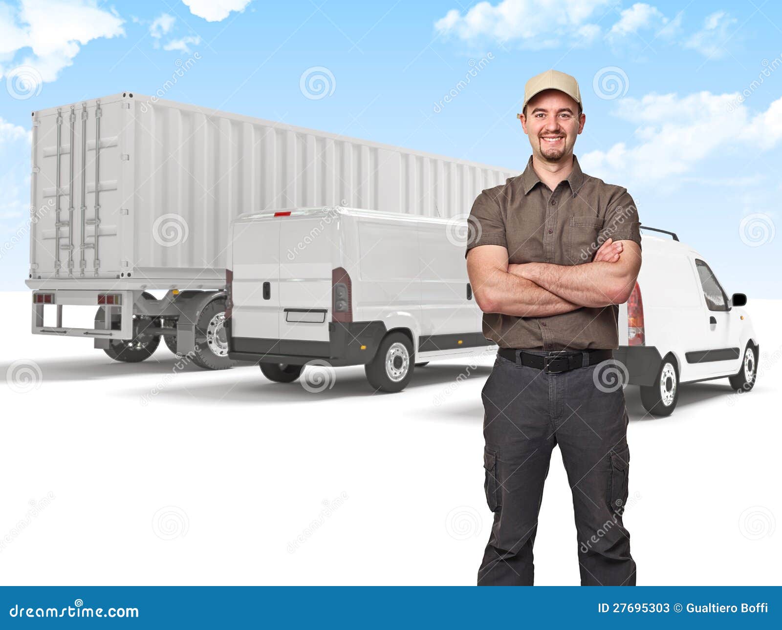 Delivery man stock image. Image of outdoor, truck, industrial - 27695303