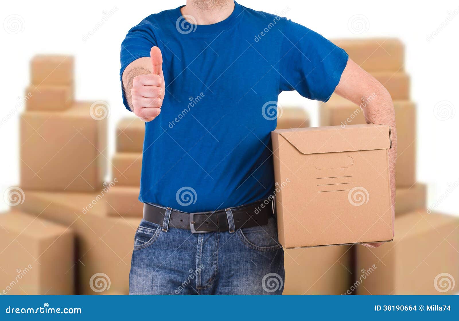 Delivery man. stock photo. Image of deliveryman, gift - 38190664