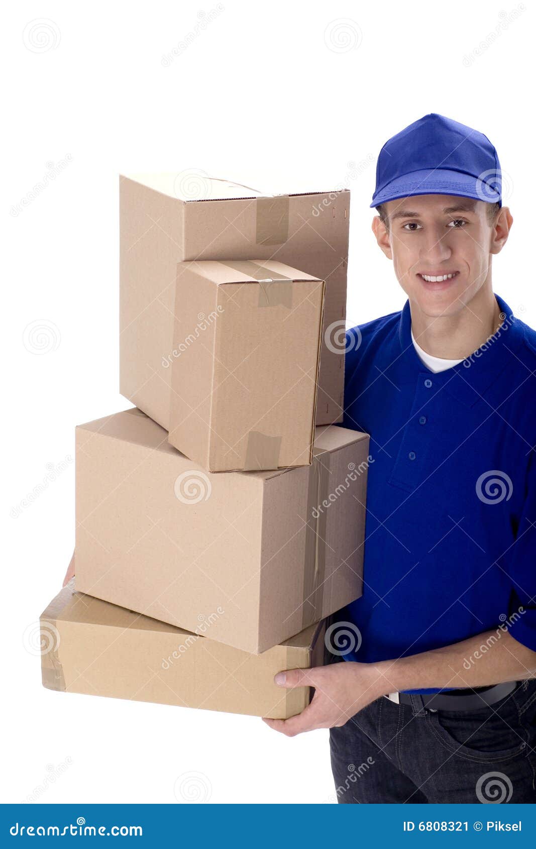 Delivery man stock image. Image of happiness, delivering - 6808321