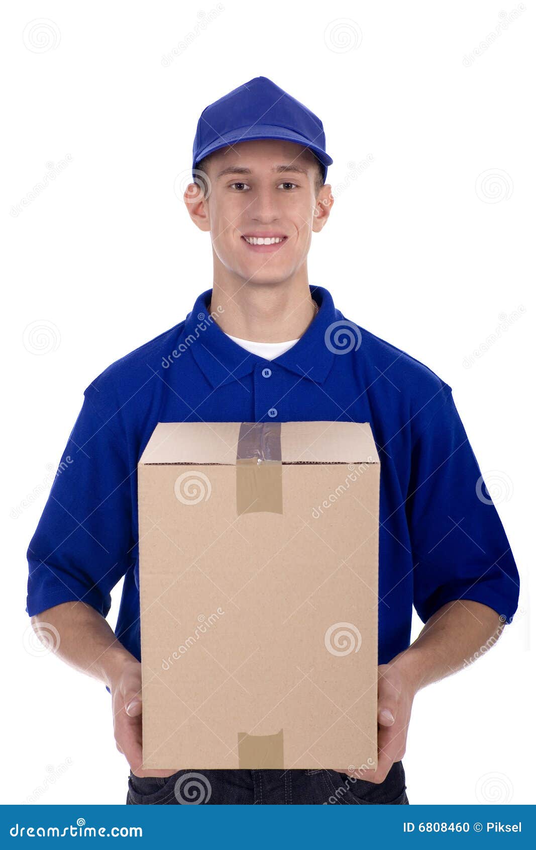 Delivery man stock photo. Image of delivering, cardboard - 6808460