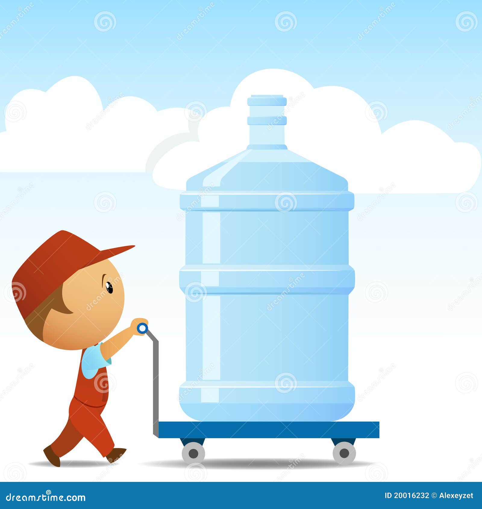 Delivery Man with Big Bottle of Water Stock Vector - Illustration of ...