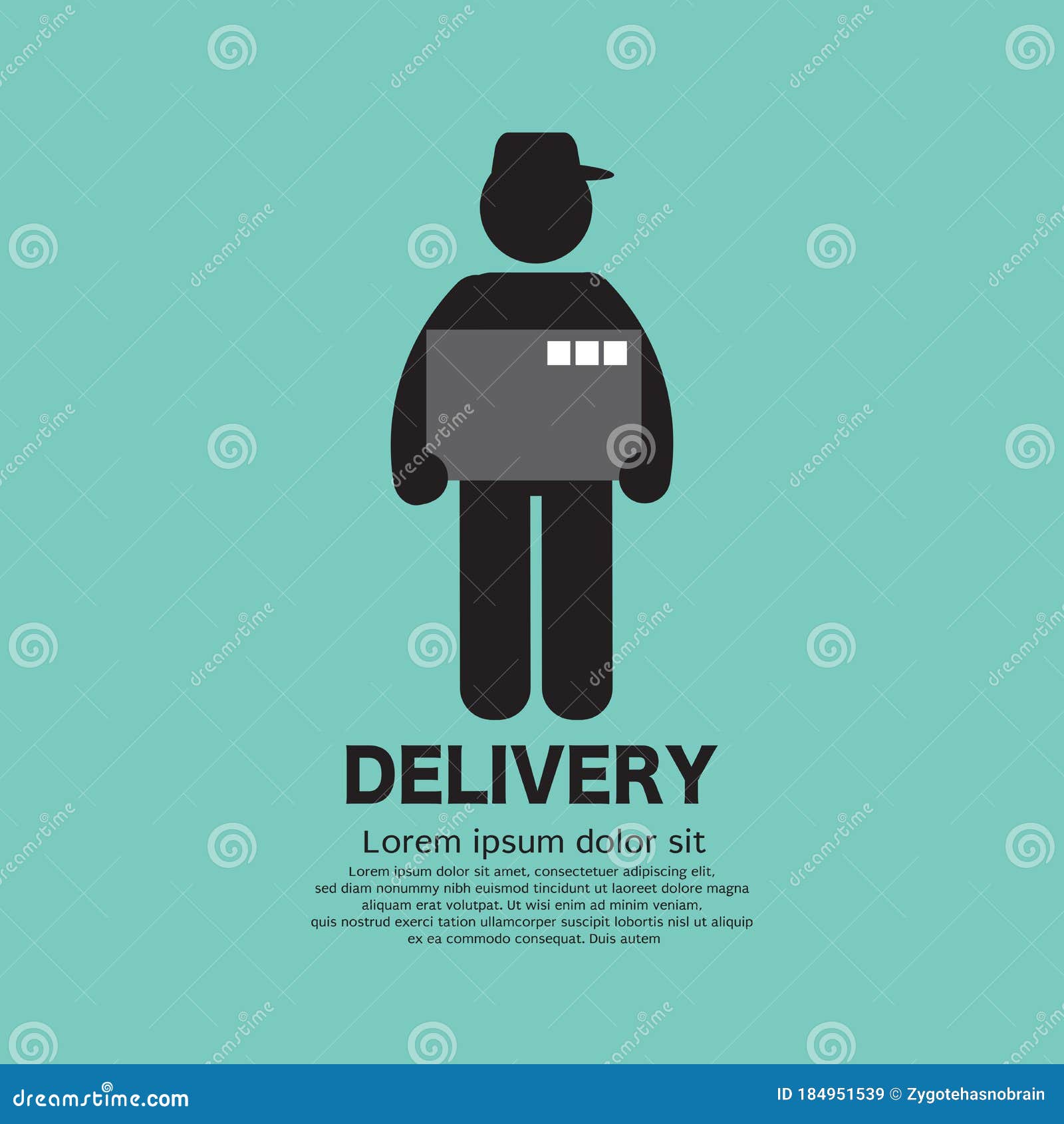 Delivery Man Black Icon Symbol Vector Stock Vector - Illustration of ...