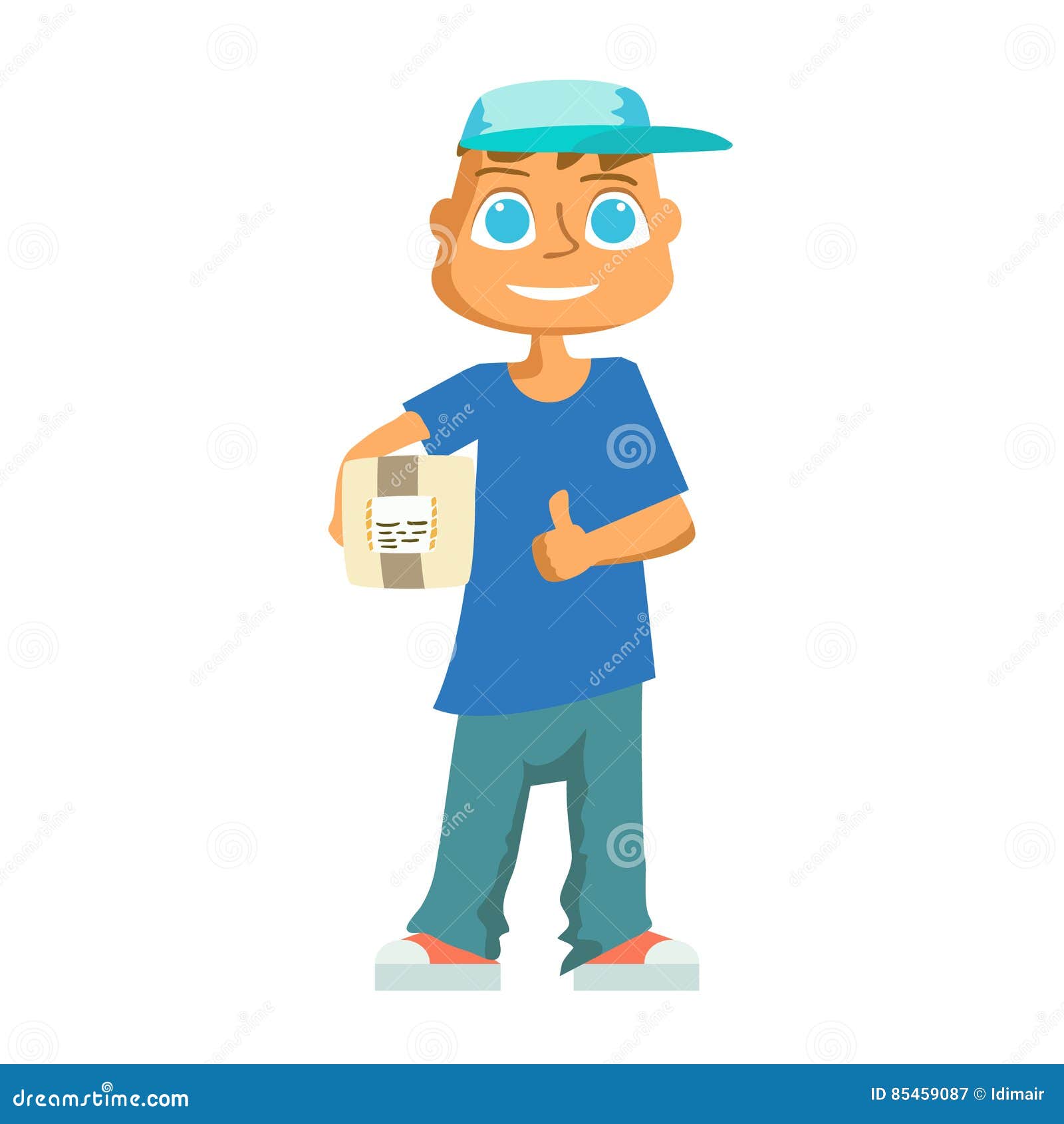 Delivery Man in Blue Uniform. Vector Stock Vector - Illustration of ...